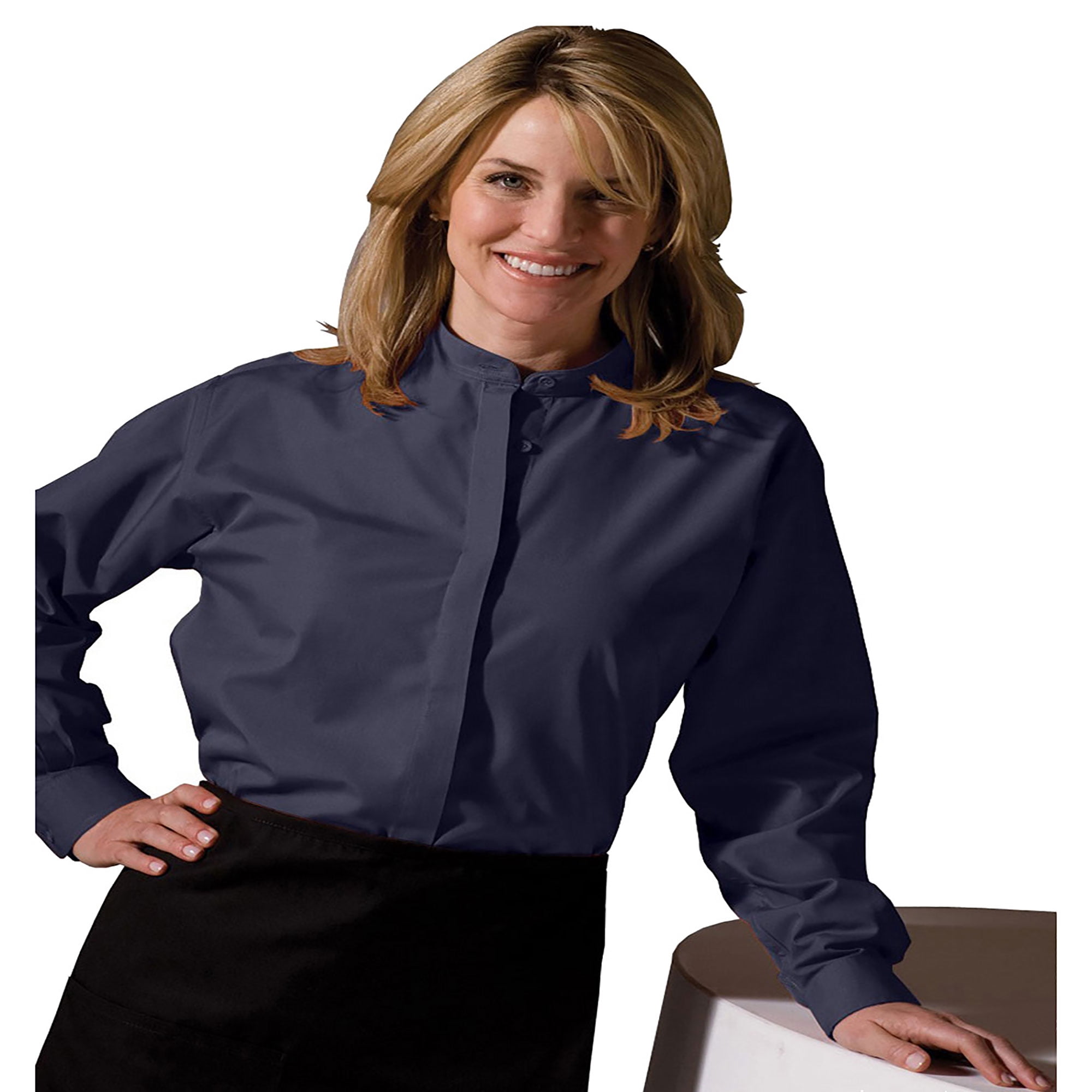 Edwards Garment Women's Long Sleeve Banded Collar Shirt, Style 5396 ...