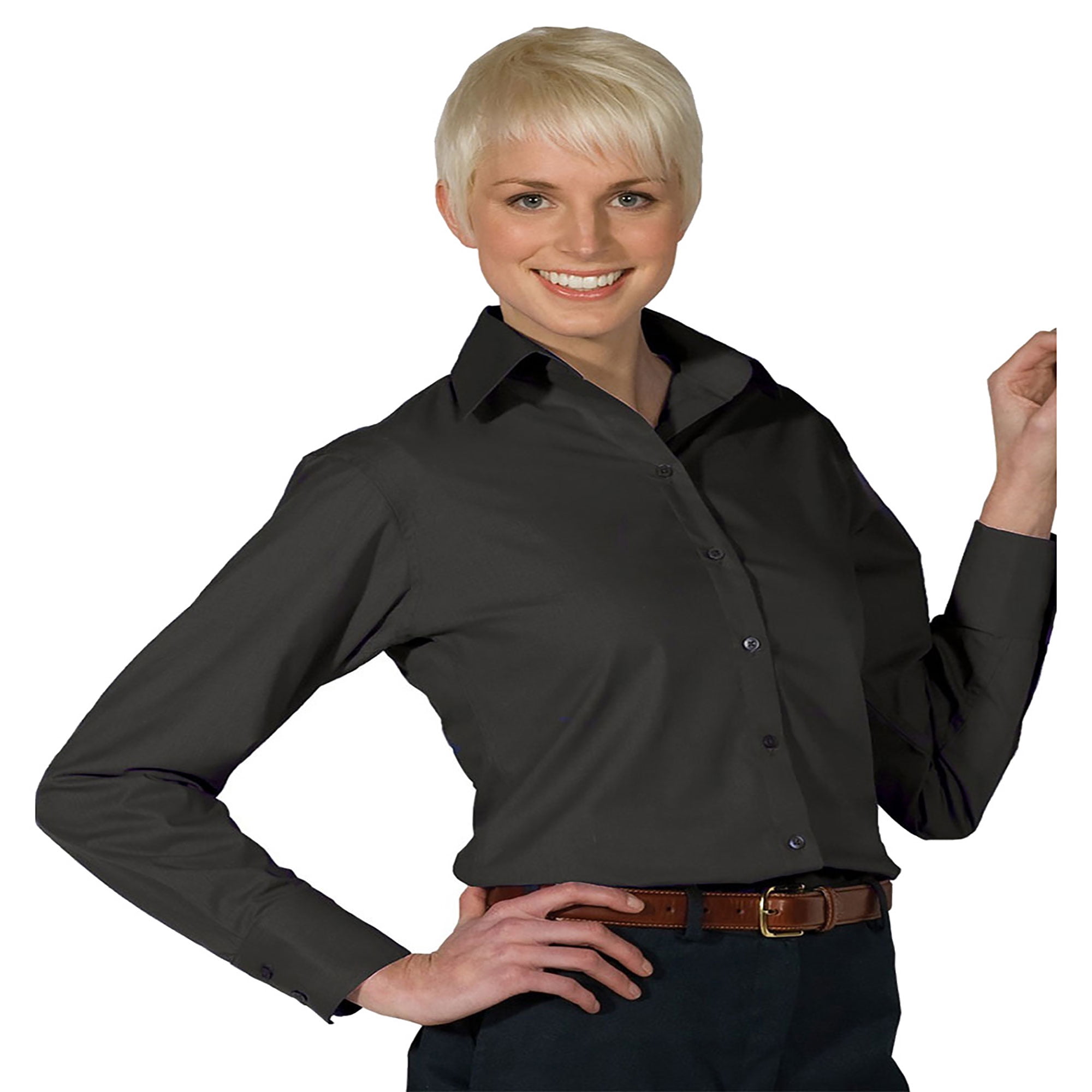 Edwards Garment Women's Matching Buttons Long Sleeve Blouse, Style 5295 ...