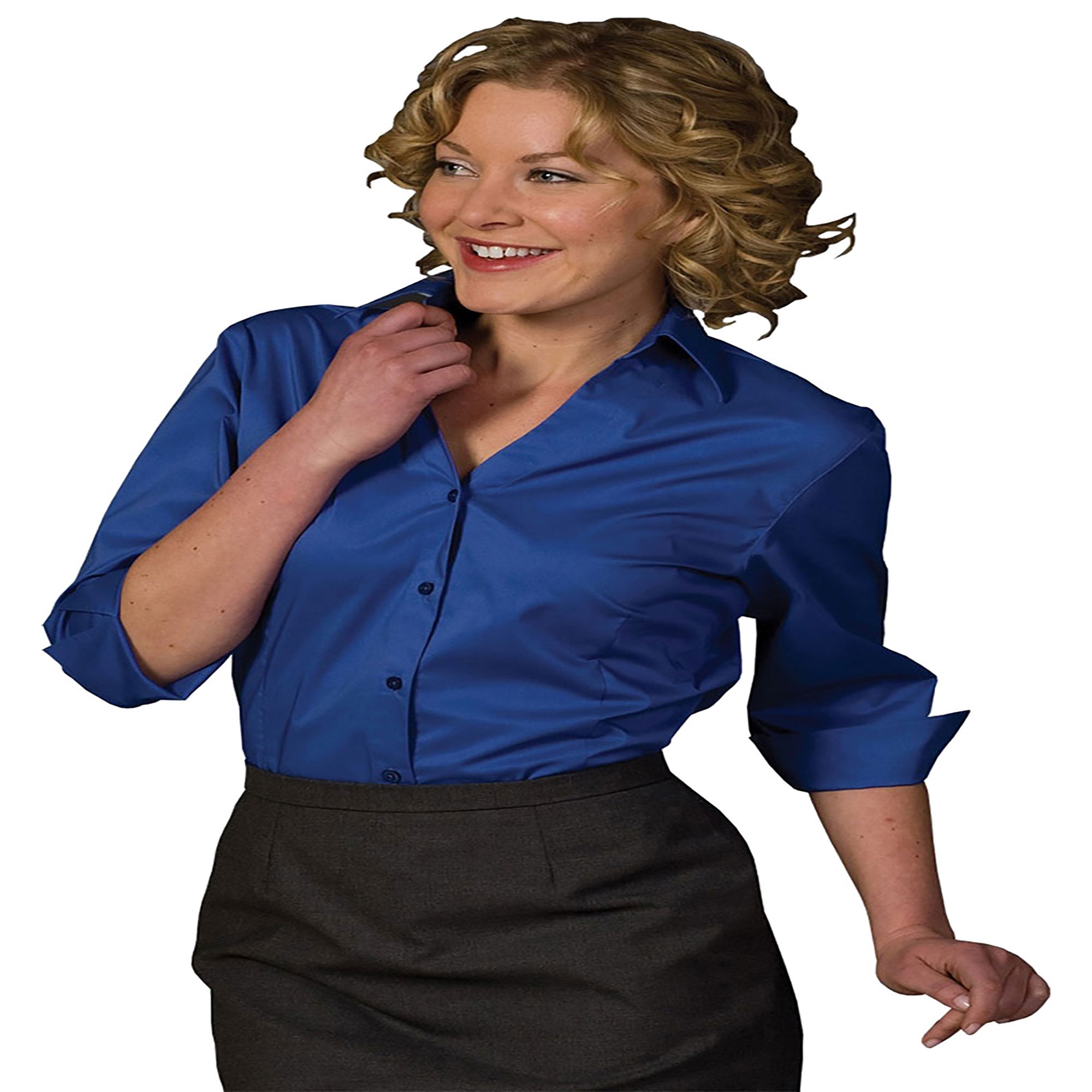 Edwards Garment Women's Soft Collar 3/4 Sleeve Blouse, Style 5045 ...