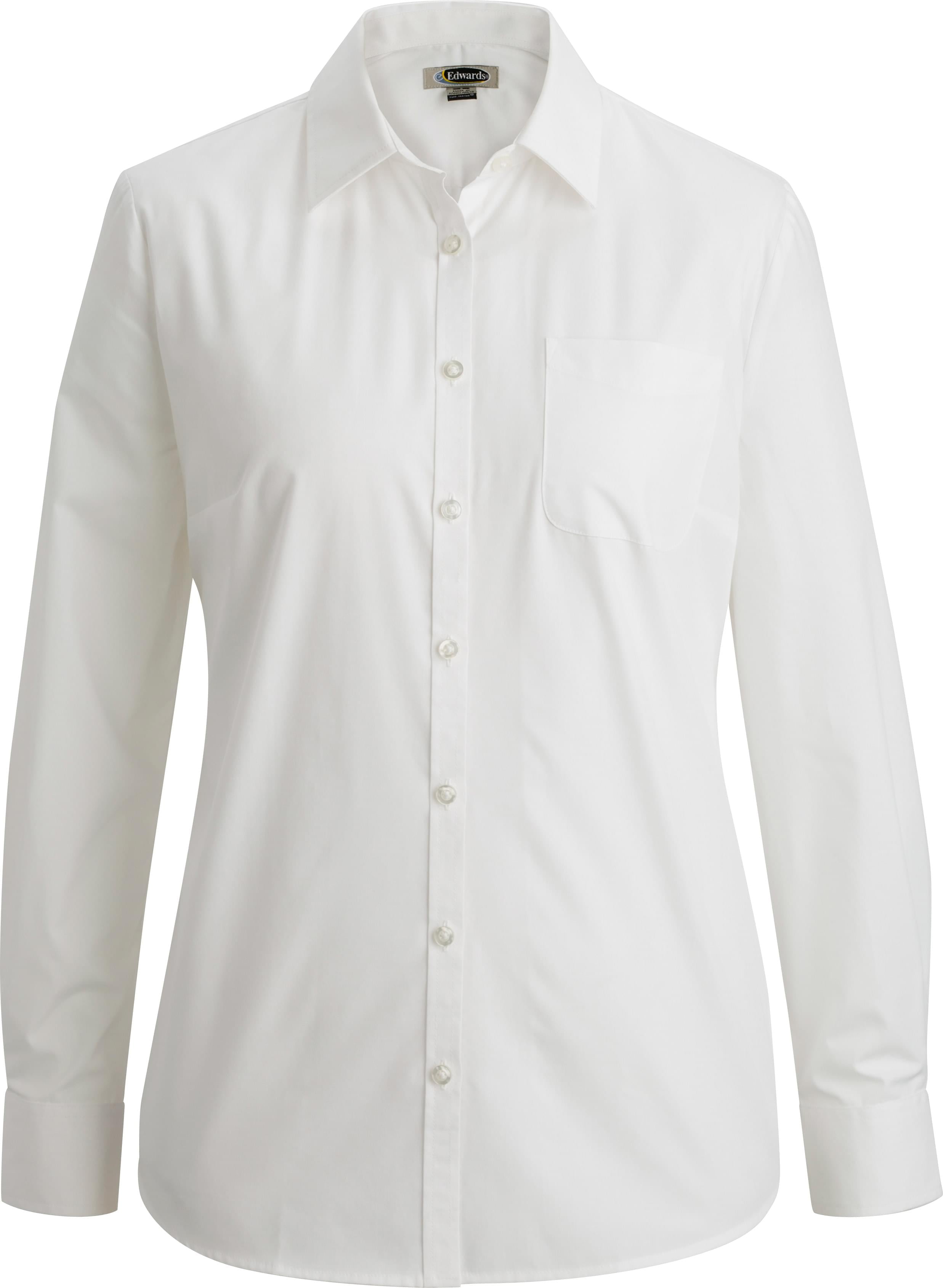 Edwards Ladies Essential Broadcloth Shirt Long Sleeve - Walmart.com