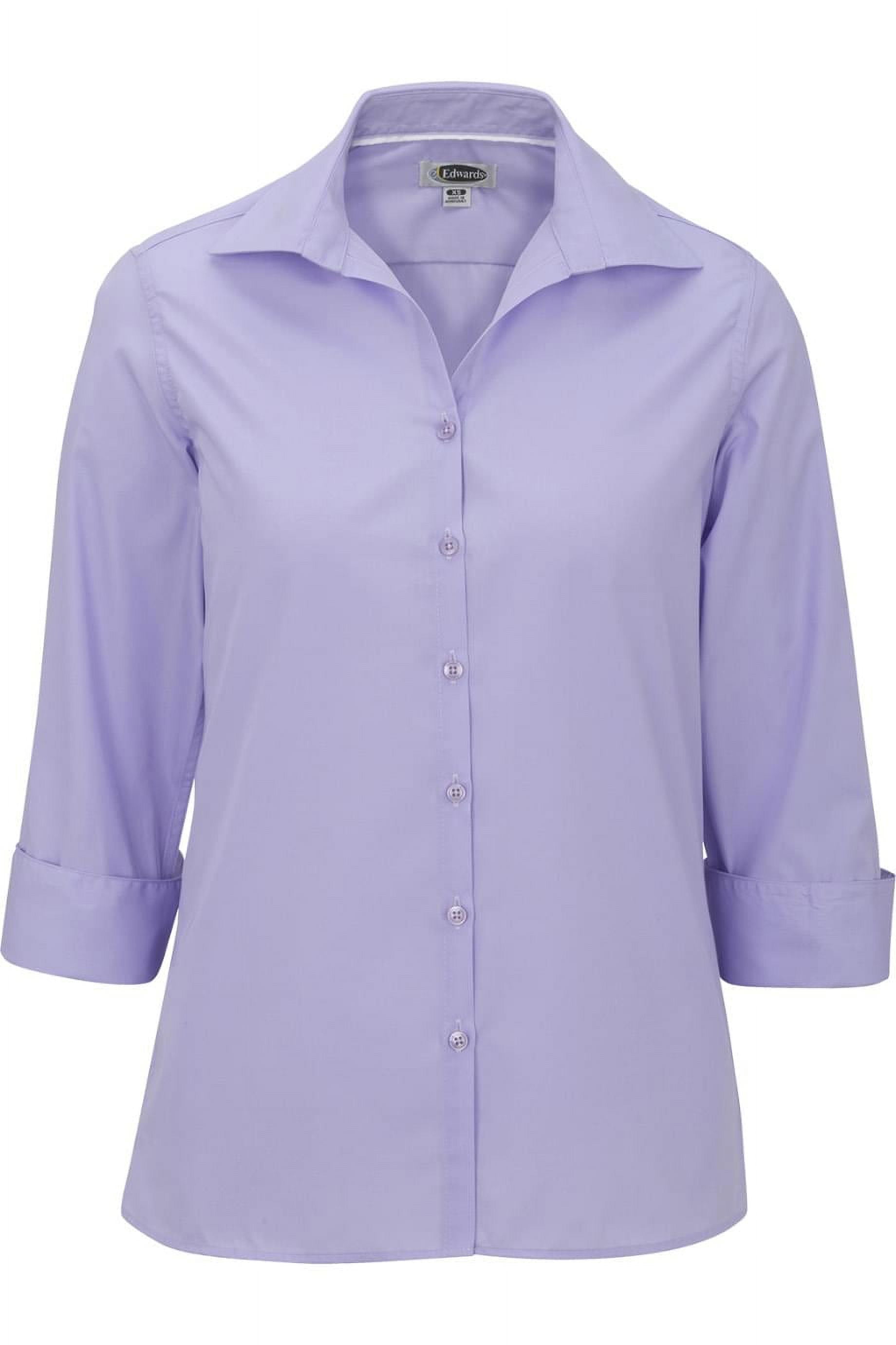 Edwards Ladies' Lightweight Open Neck Poplin Blouse - 3/4 Sleeve ...