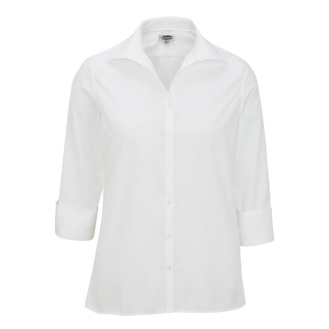 Edwards Ladies' Lightweight Open Neck Poplin Blouse - 3/4 Sleeve ...