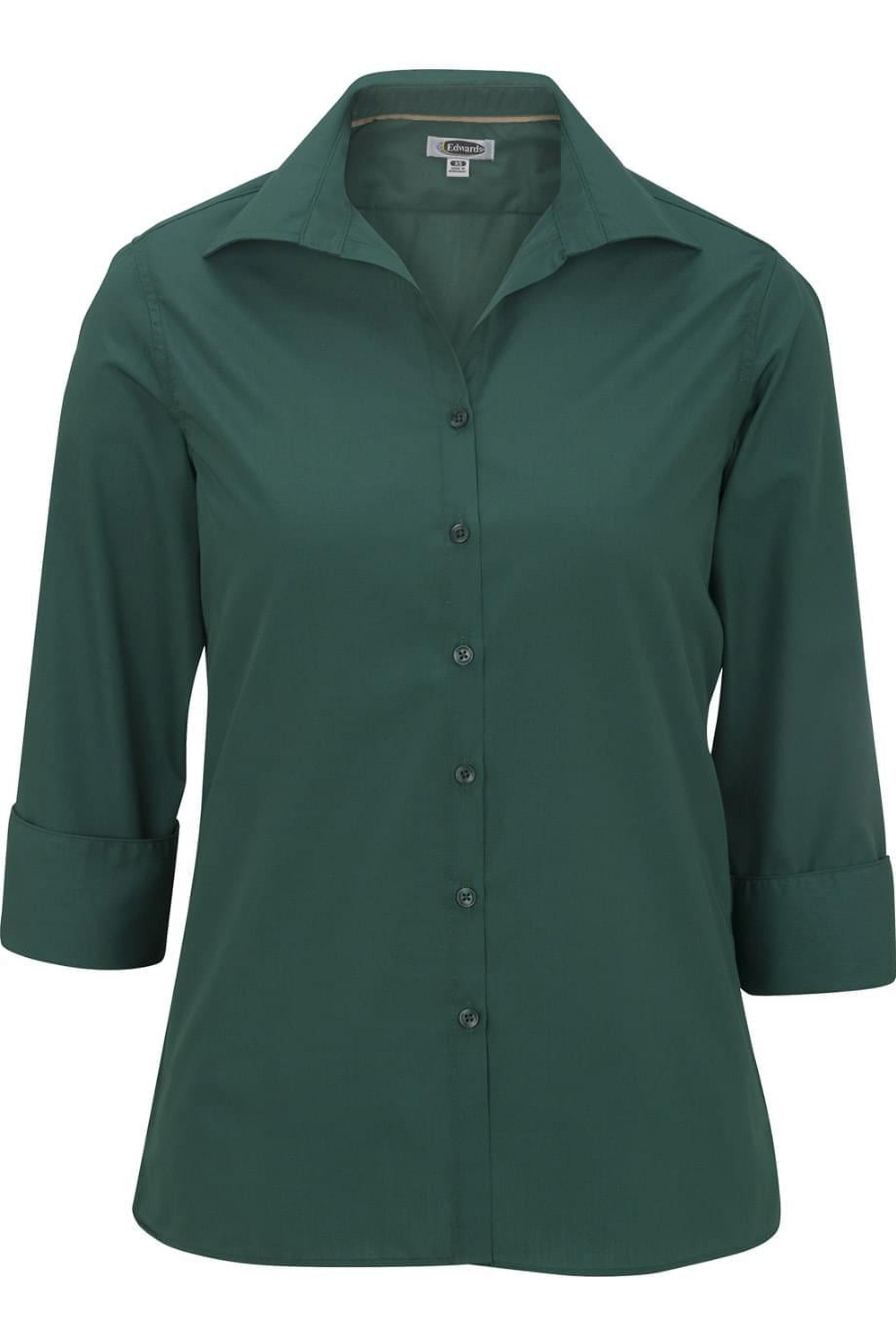 Edwards Ladies' Lightweight Open Neck Poplin Blouse - 3/4 Sleeve ...