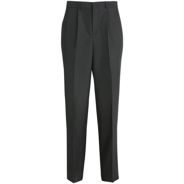 Edwards Men's Pleated Front Poly/Wool Pant - Walmart Business Supplies