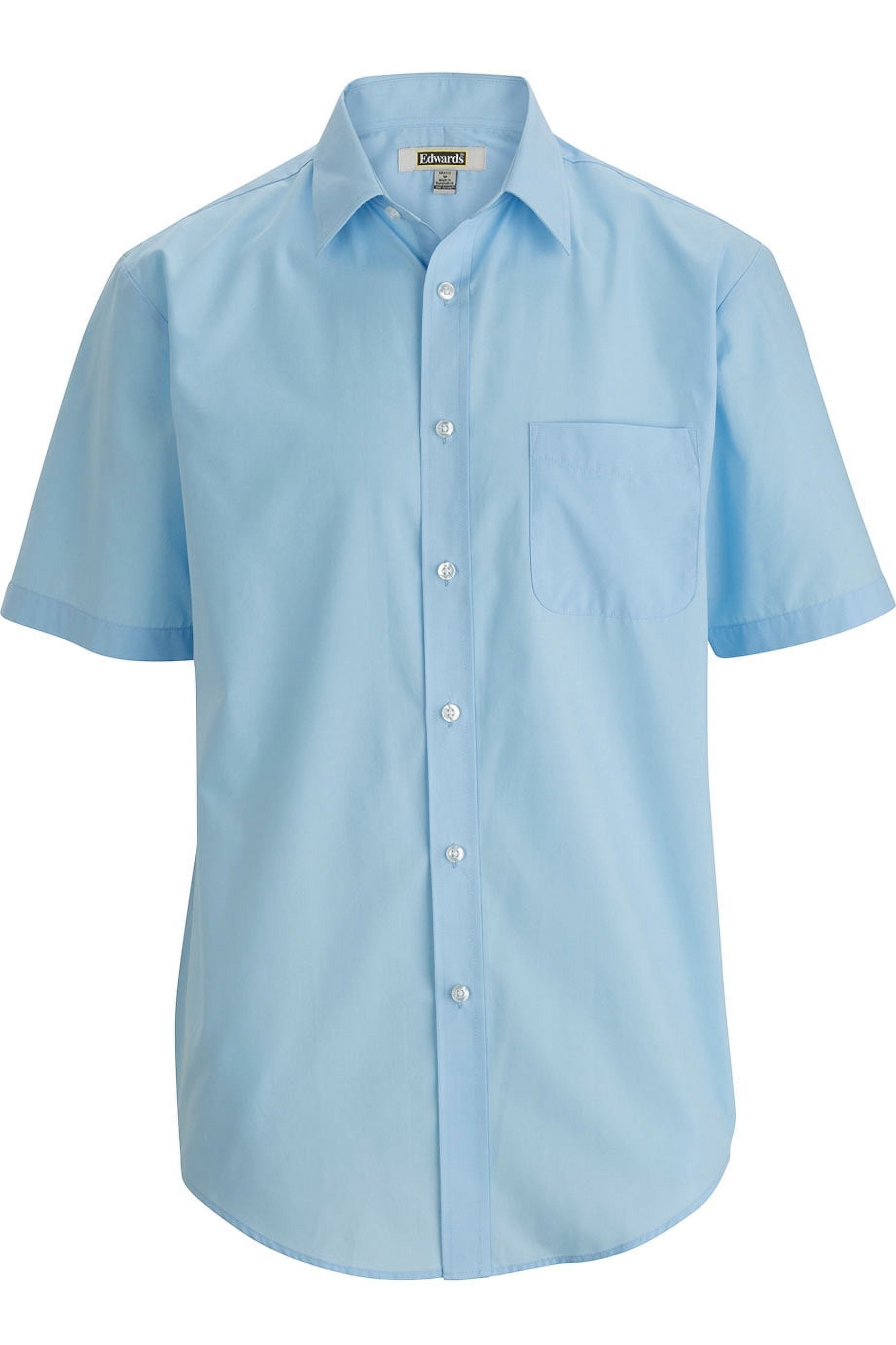 Edwards Mens Essential Broadcloth Shirt Short Sleeve - Walmart.com