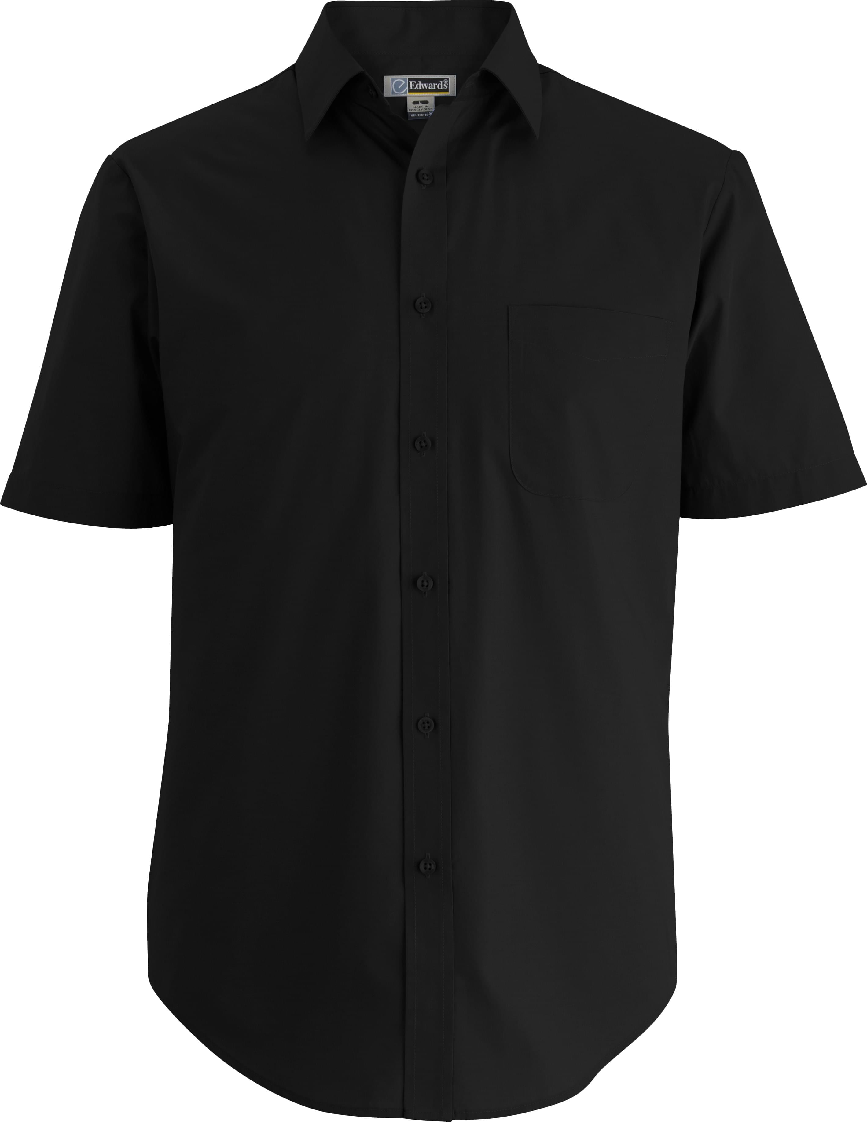 Edwards Mens Essential Broadcloth Shirt Short Sleeve - Walmart.com