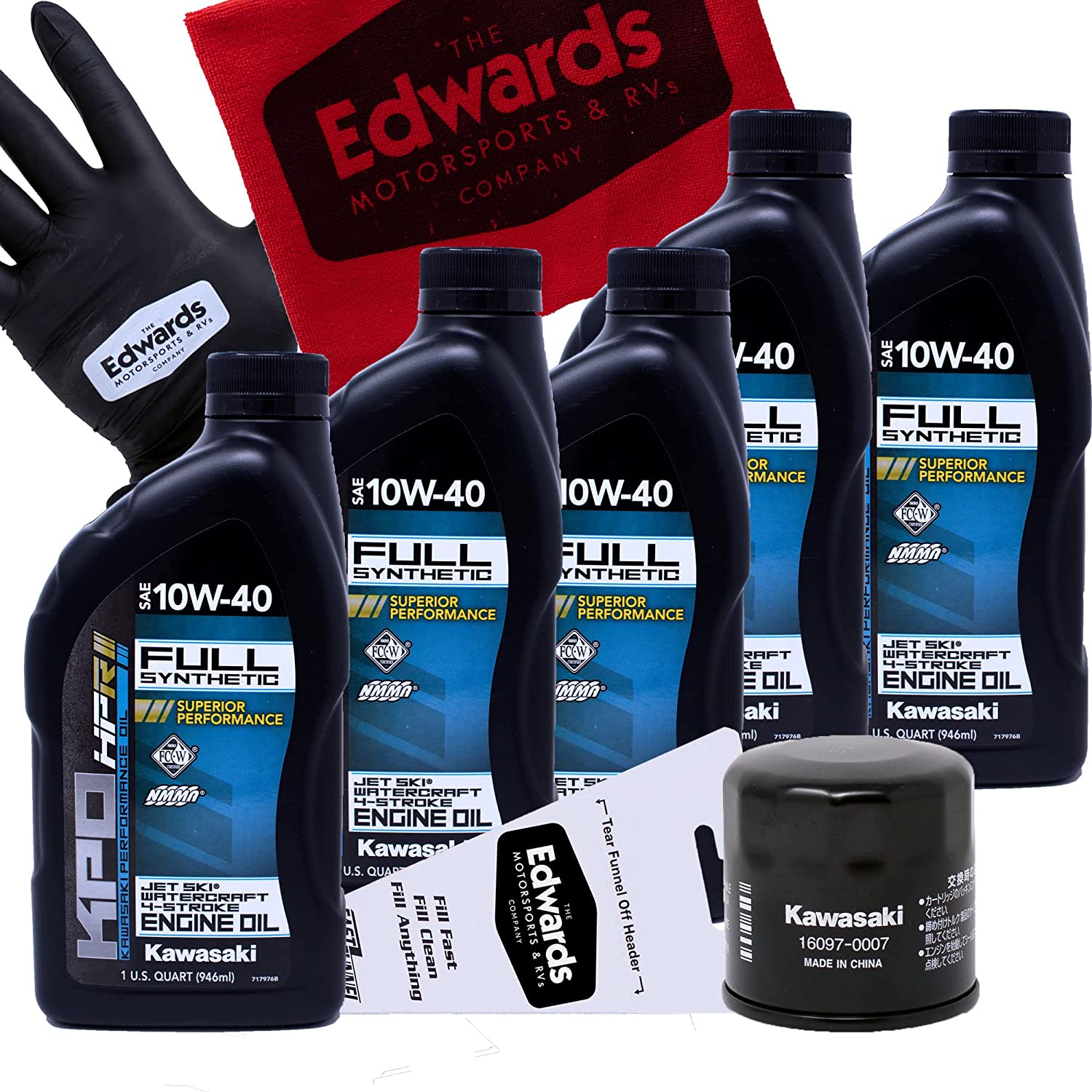 Edwards Oil Change Kit fits 2011-2024 Kawasaki Ultra 300 310 310X 310LX ...