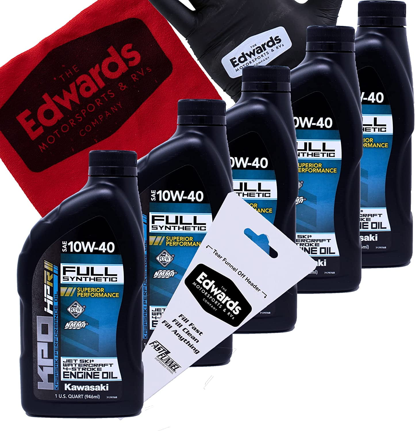 Edwards Oil Kit fits Kawasaki 4 Stroke Jet Ski Watercraft PWC 10W-40 ...
