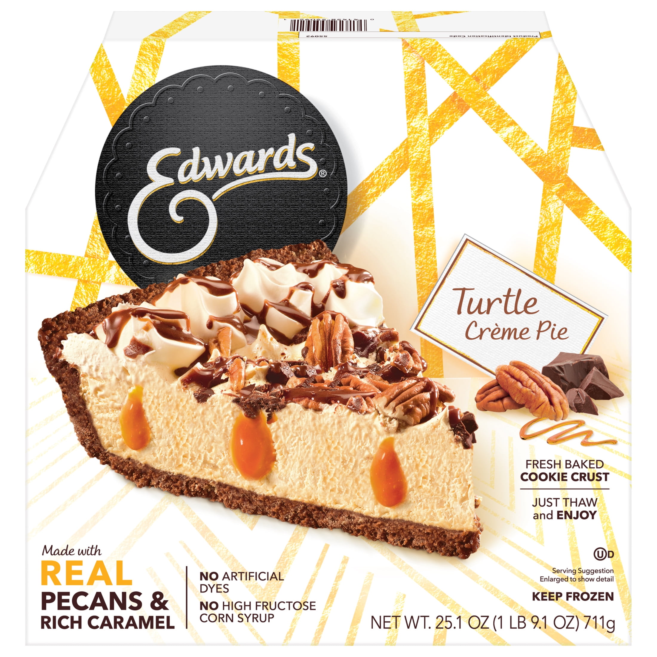 Edwards Premium Desserts Frozen Turtle Pie, 25.1 oz - Walmart.com