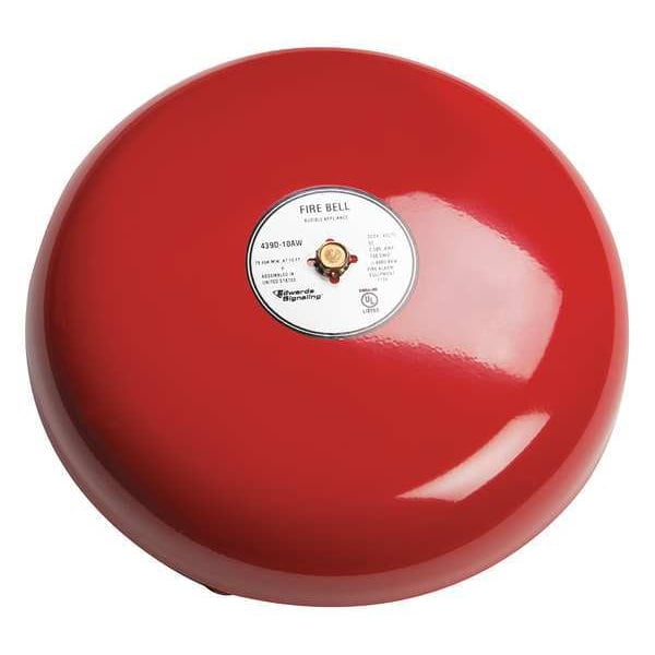 Edwards Signaling Fire Bell,Red,10 In. 438D-10N5-R - Walmart.com