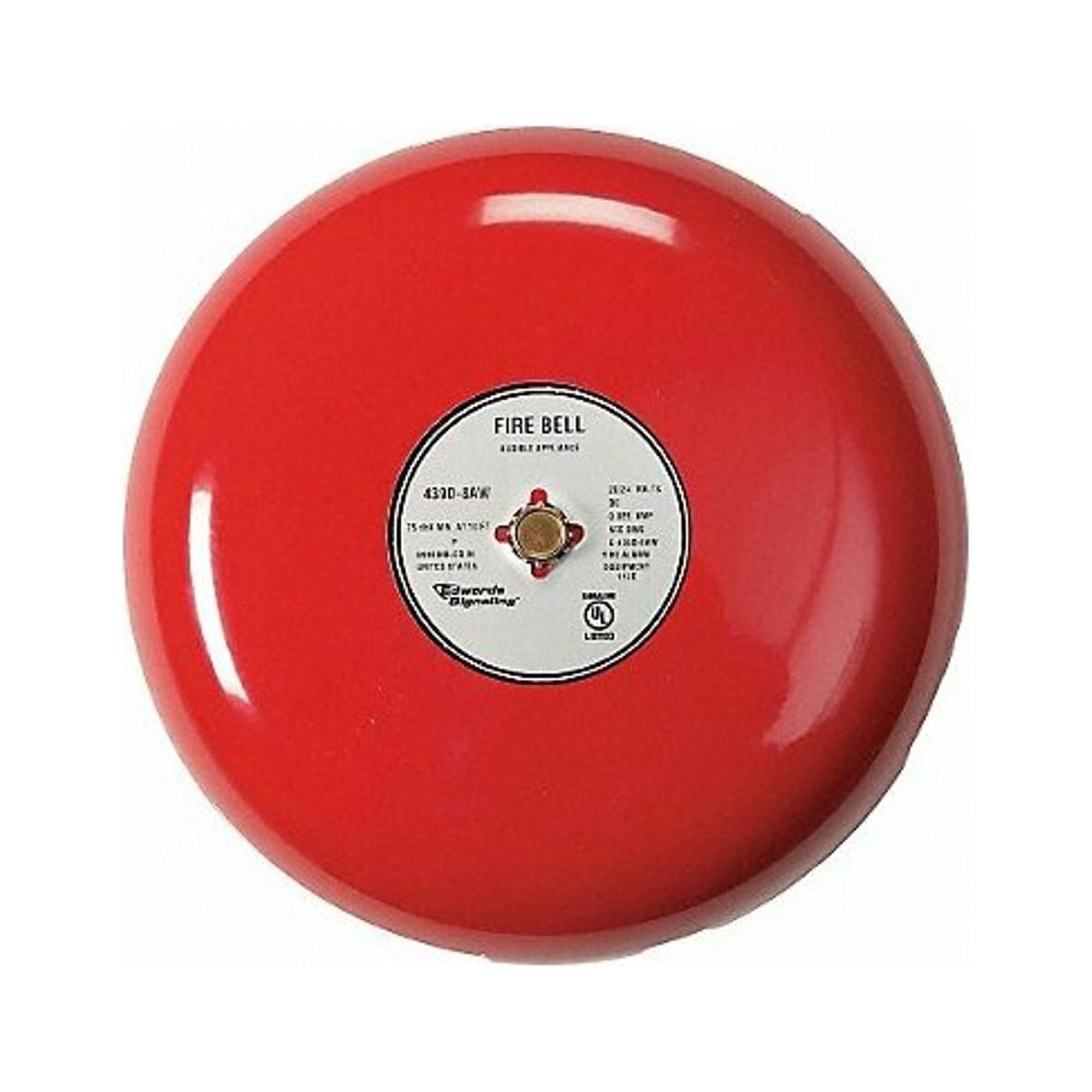 Edwards Signaling Fire Bell,Red,8 In.,20 to 24V 439D-8AW-R - Walmart.com