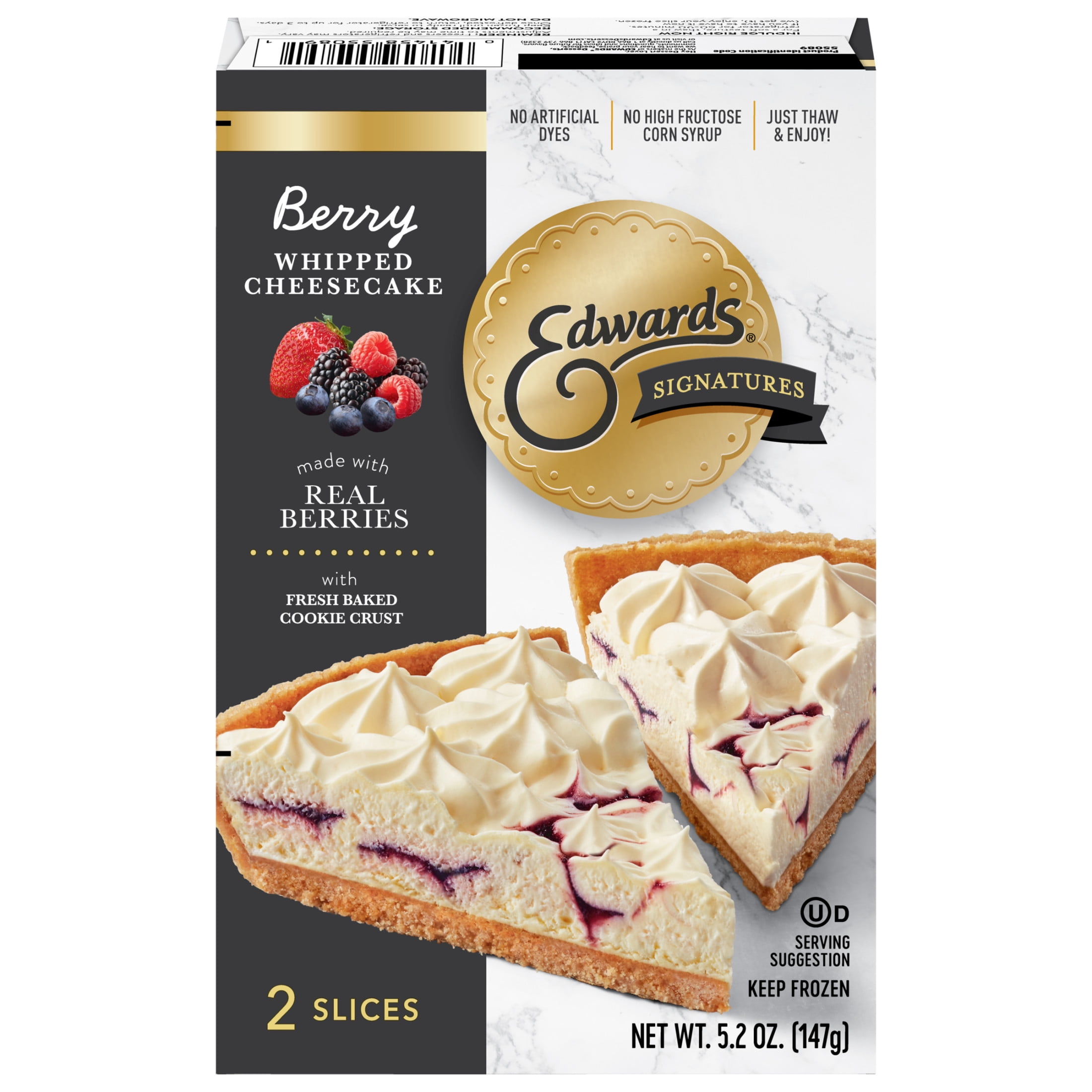 Edwards Singles Desserts Frozen Whipped Berry Cheesecake, 5.2 oz 2 Pack ...