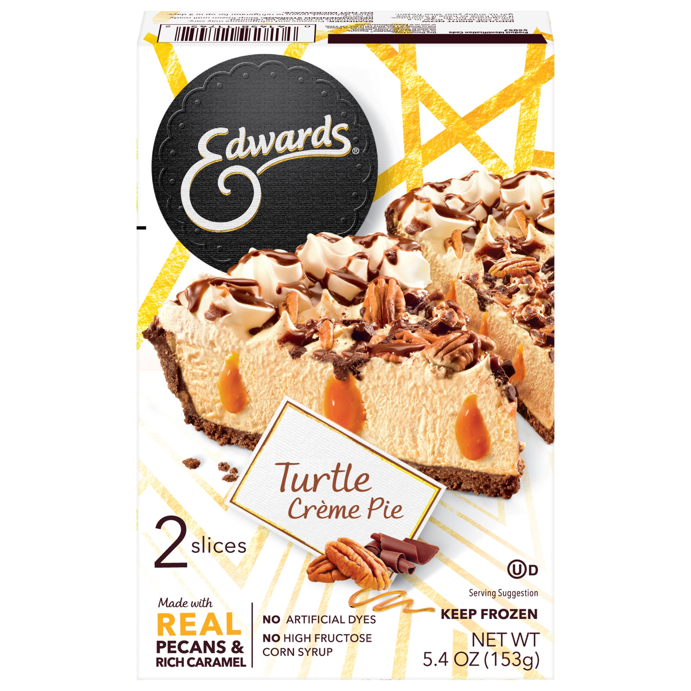 Edwards Singles Fully Cooked Fresh Bakery Turtle Pie Slices, Frozen ...