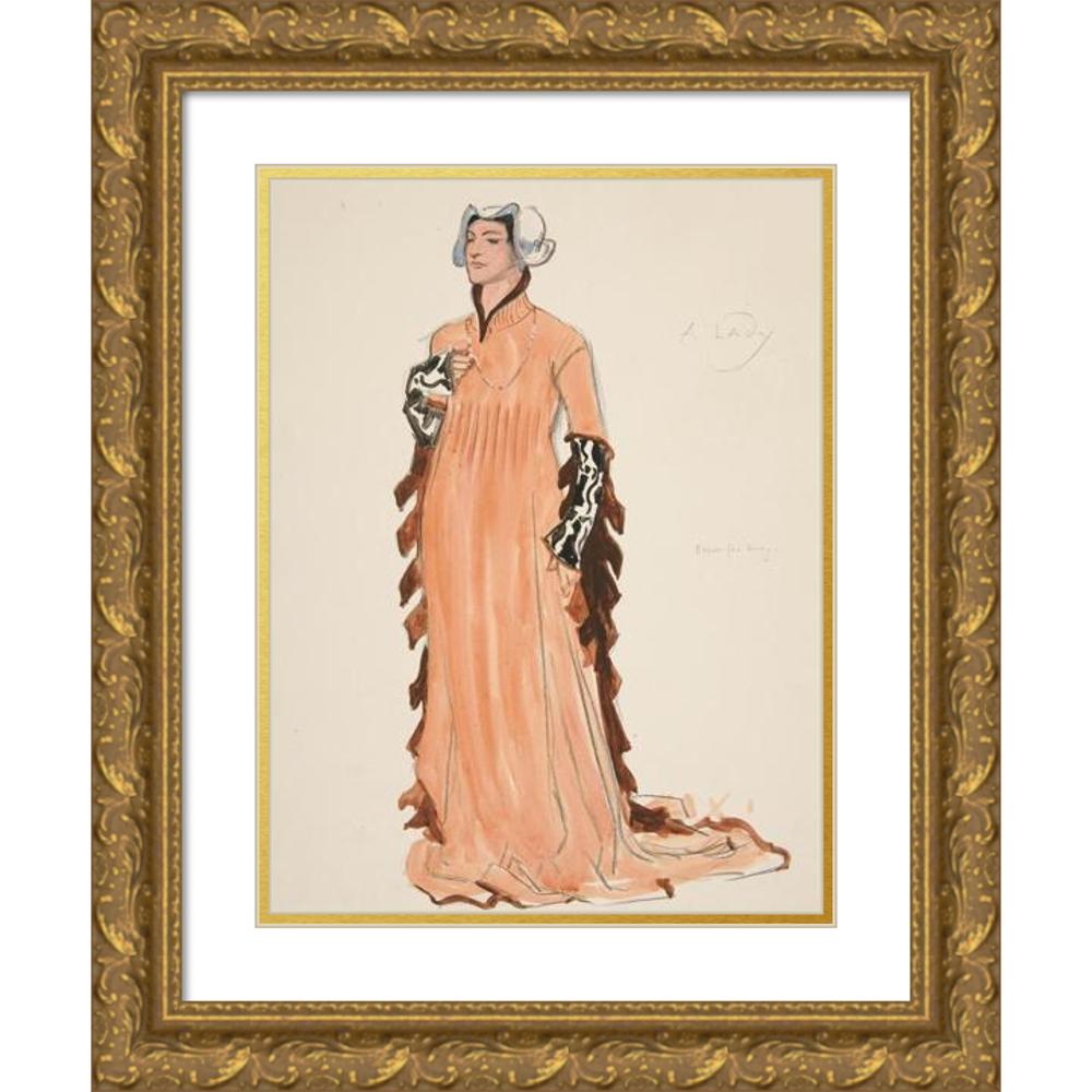 Edwin Austin Abbey 14x18 Gold Ornate Wood Frame and Double Matted ...