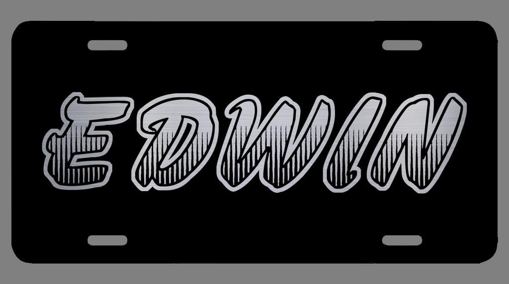 Edwin Name Etched Style License Plate Tag Vanity Novelty Metal | Etched ...