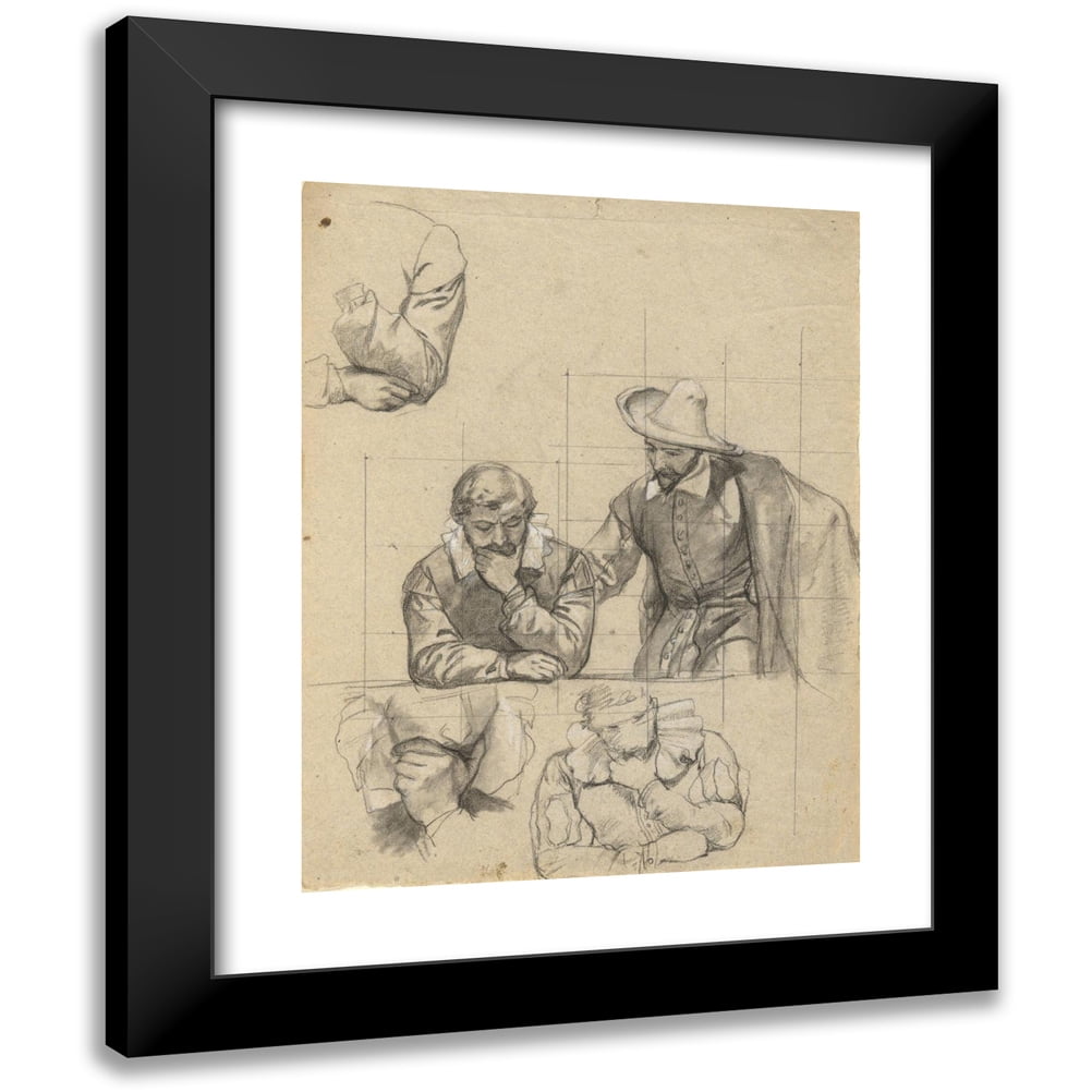 Edwin White 15x18 Black Modern Framed Museum Art Print Titled - Unidentified Group, Sketch for ...