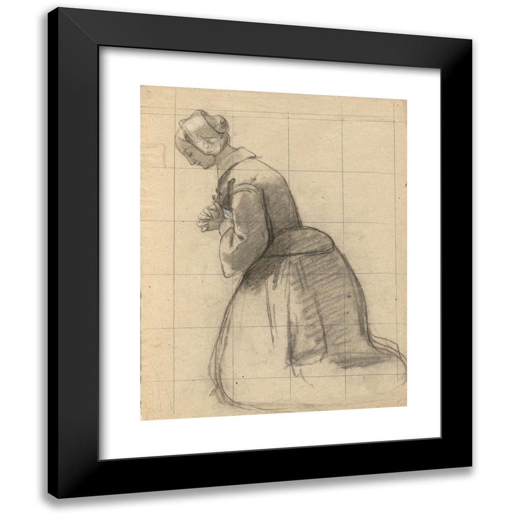 Edwin White 20x24 Black Modern Framed Museum Art Print Titled - Woman Praying, Sketch for ...