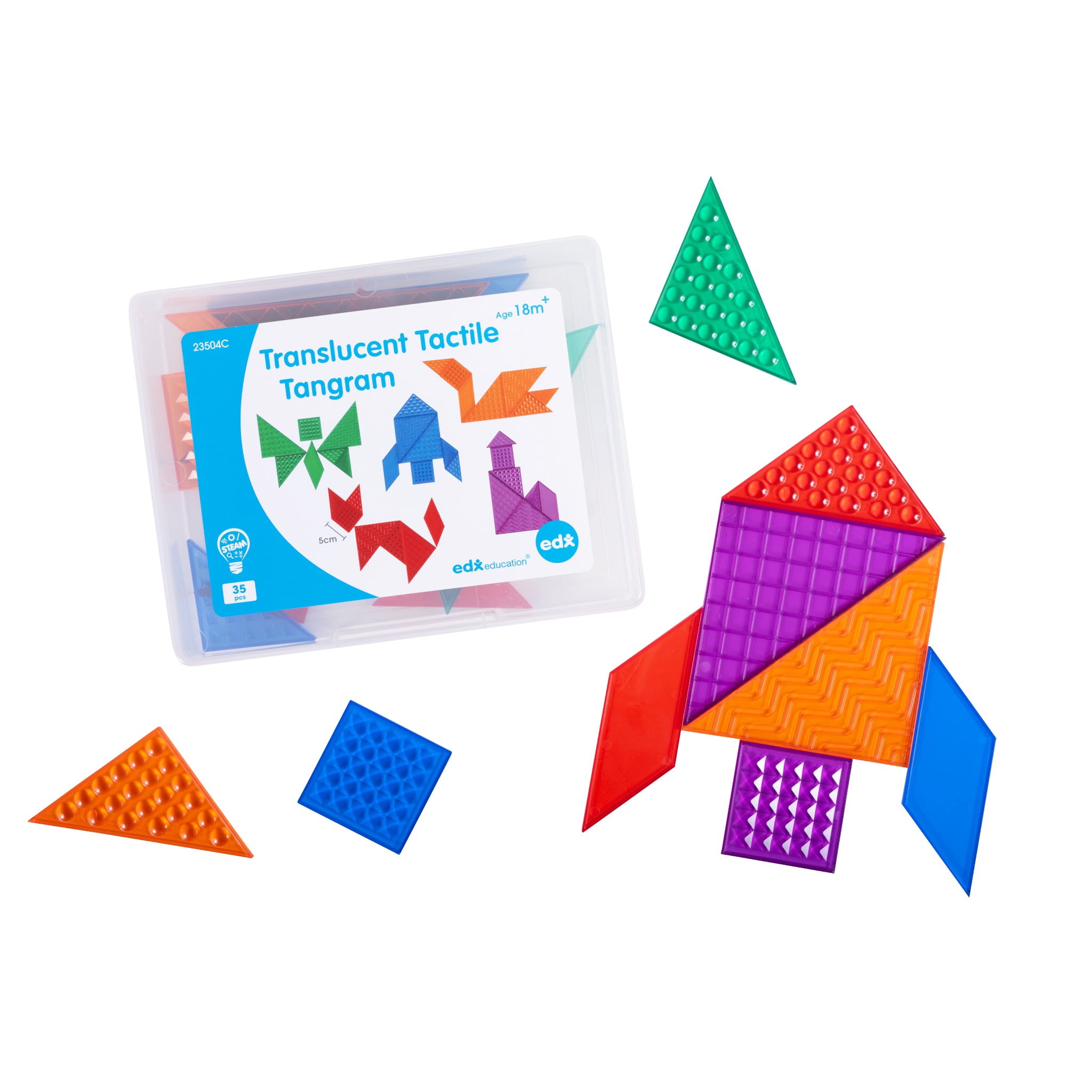 edxeducation Translucent Tactile Tangrams - Walmart.com