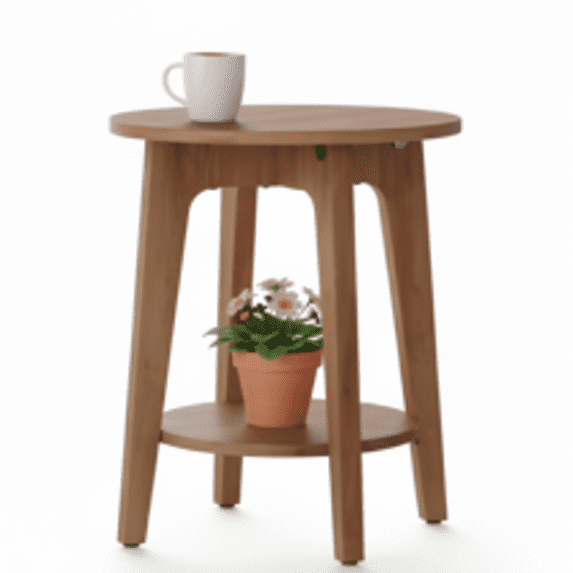 Edx Side Table, Small Round End Table, Nightstand with Tapered Legs ...