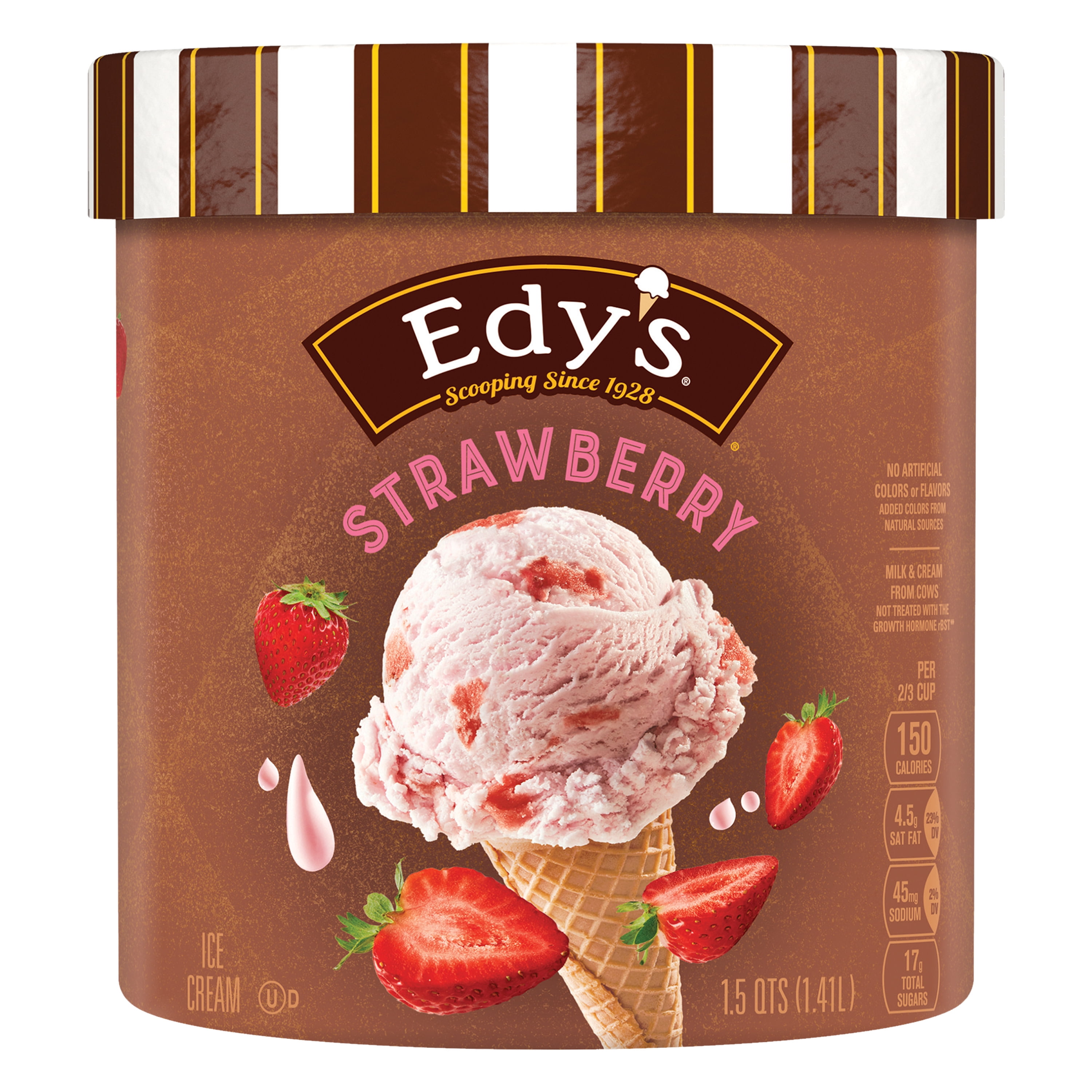 Edy's Dreyer's Grand Strawberry Ice Cream, Kosher, 1 Package, 48oz - Walmart.com