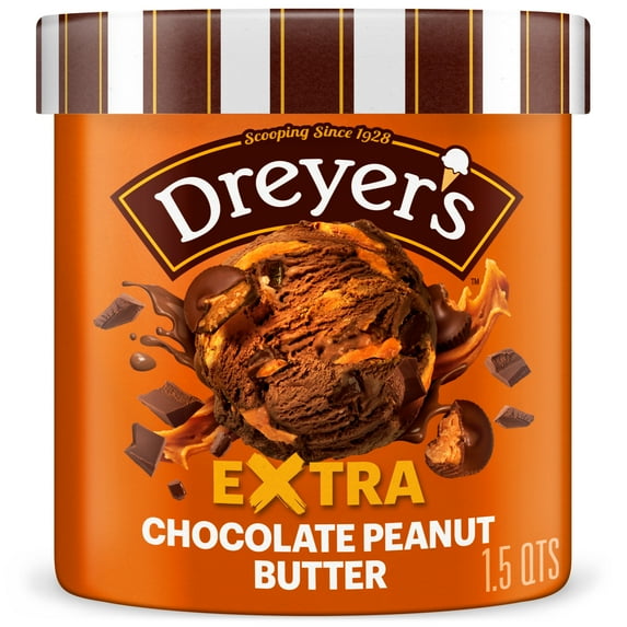 Edy's Dreyer's Chocolate Peanut Butter Cup Ice Cream 1.5 Qt with ...