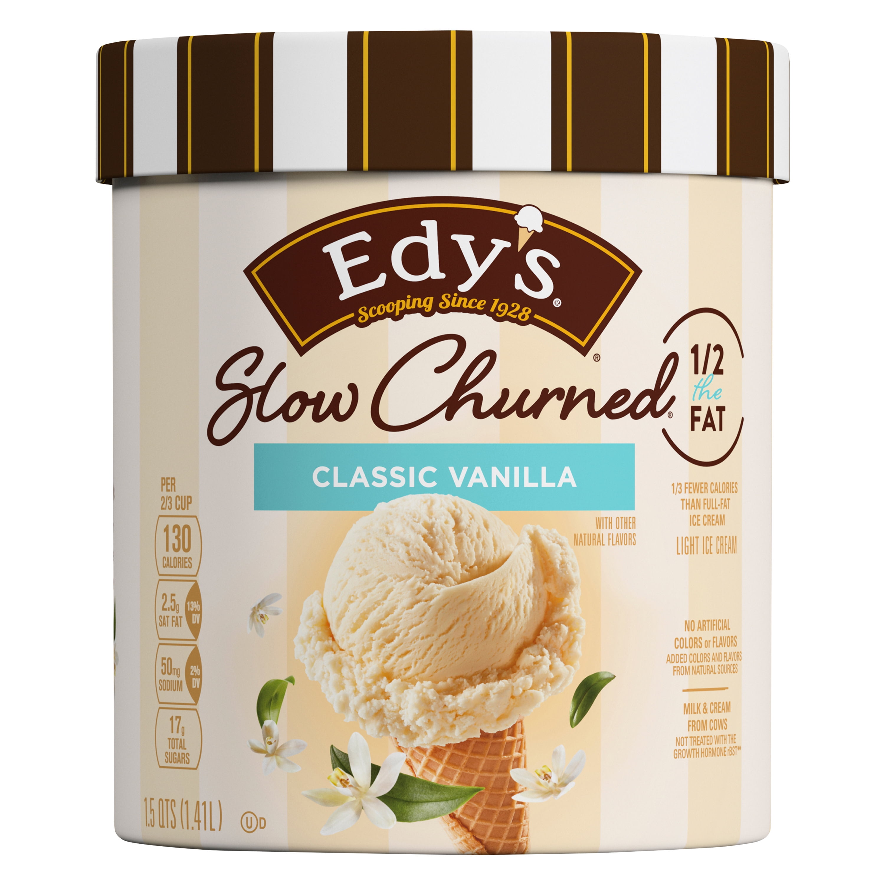 Edy's Dreyer's Slow Churned Classic Vanilla Light Ice Cream, Kosher, 1 Package, 48oz - Walmart.com