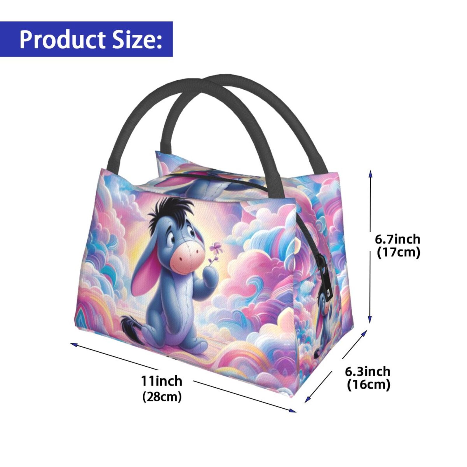 Ee_Yore Lunch Bag Portable Insulated Cute Cartoon Pattern Reusable ...