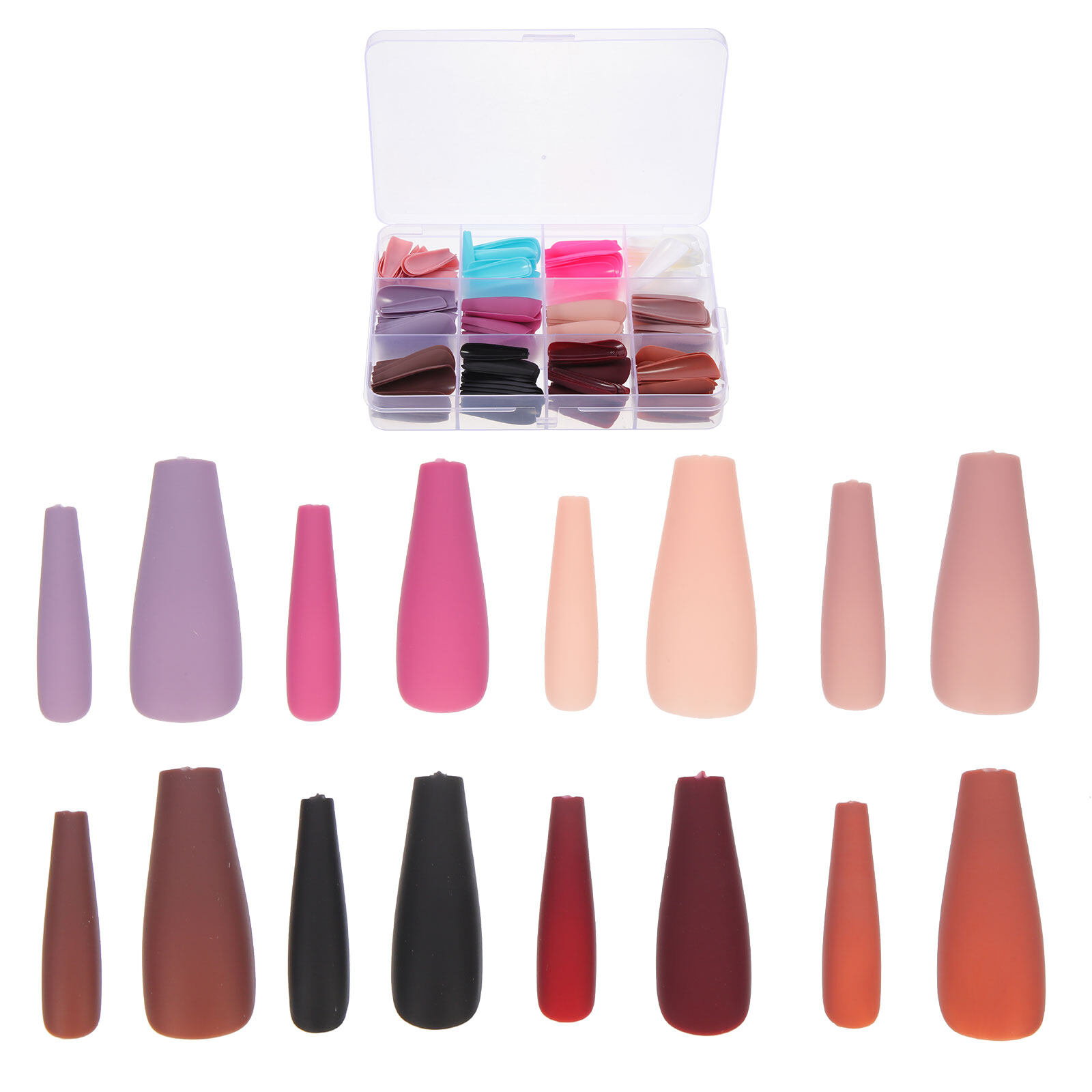 Eease 1 Box False Manicure Nail Kit Fake Nails Frosted Fake Nail Tips ...