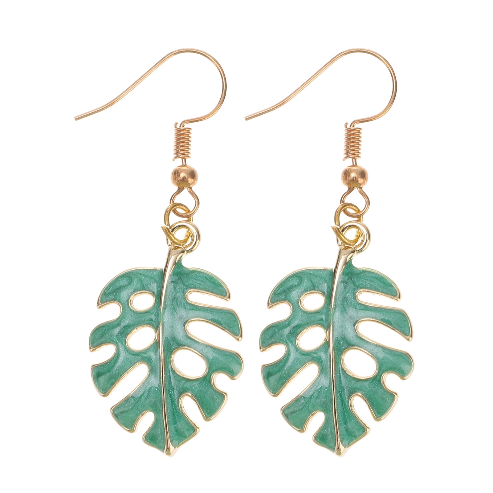 Eease 1 Pair of Monstera Leaf Earrings Chic Dangle Earrings Hawaiian ...