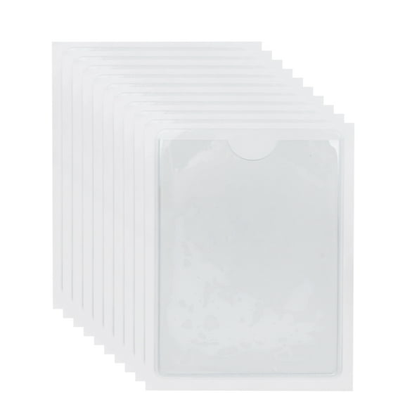 Smead Self-Adhesive Poly Pocket, Clear Business Card Size Protectors (4 ...
