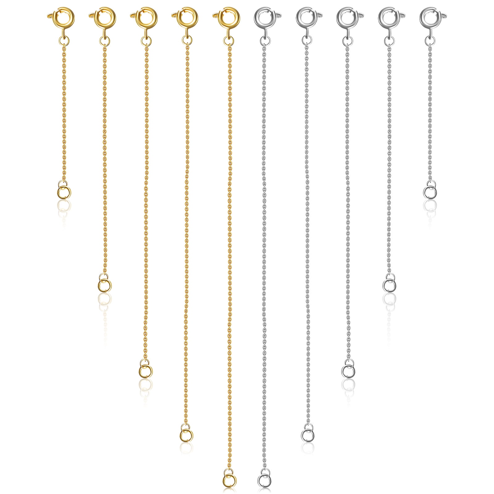 COSMOBETTY Jewelry Extender Chain Chains Extenders Silver 10Pcs ...