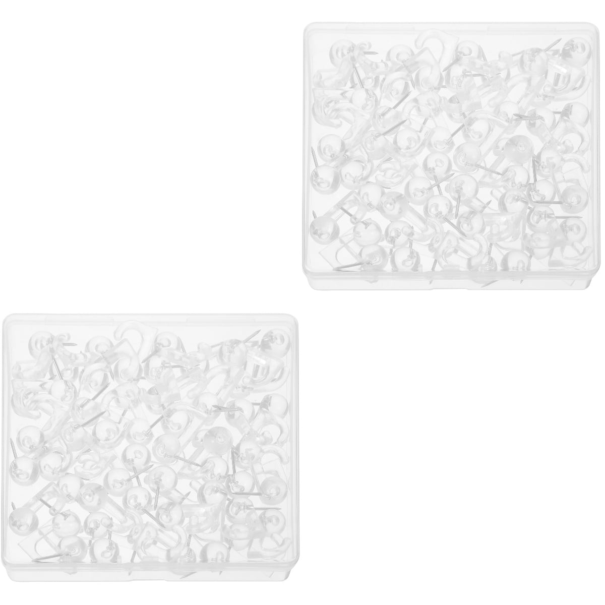 Eease 100 pcs Push Pin Hooks Plastic Heads Thumb Tacks Hooks Cork Board ...