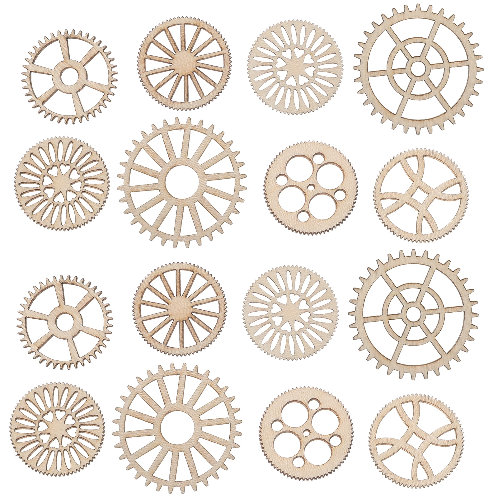 Eease 100 Wooden Gear Wheels for DIY Crafting - Walmart.com