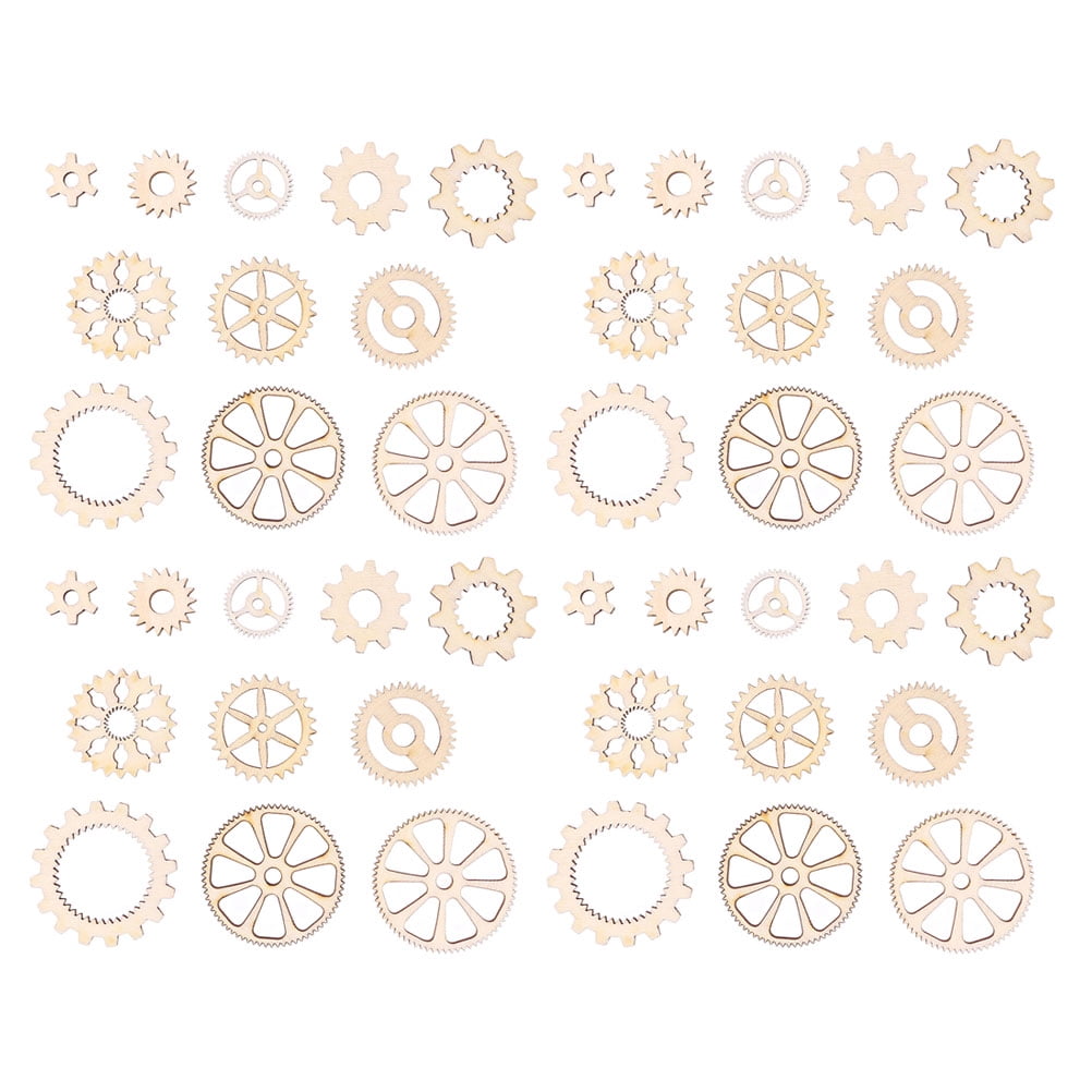 Eease 100Pcs Mini Wooden Gear Wheels for Crafts and DIY Projects ...