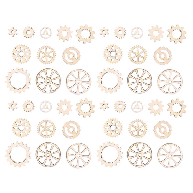 Eease 100Pcs Mini Wooden Gear Wheels for Crafts and DIY Projects ...