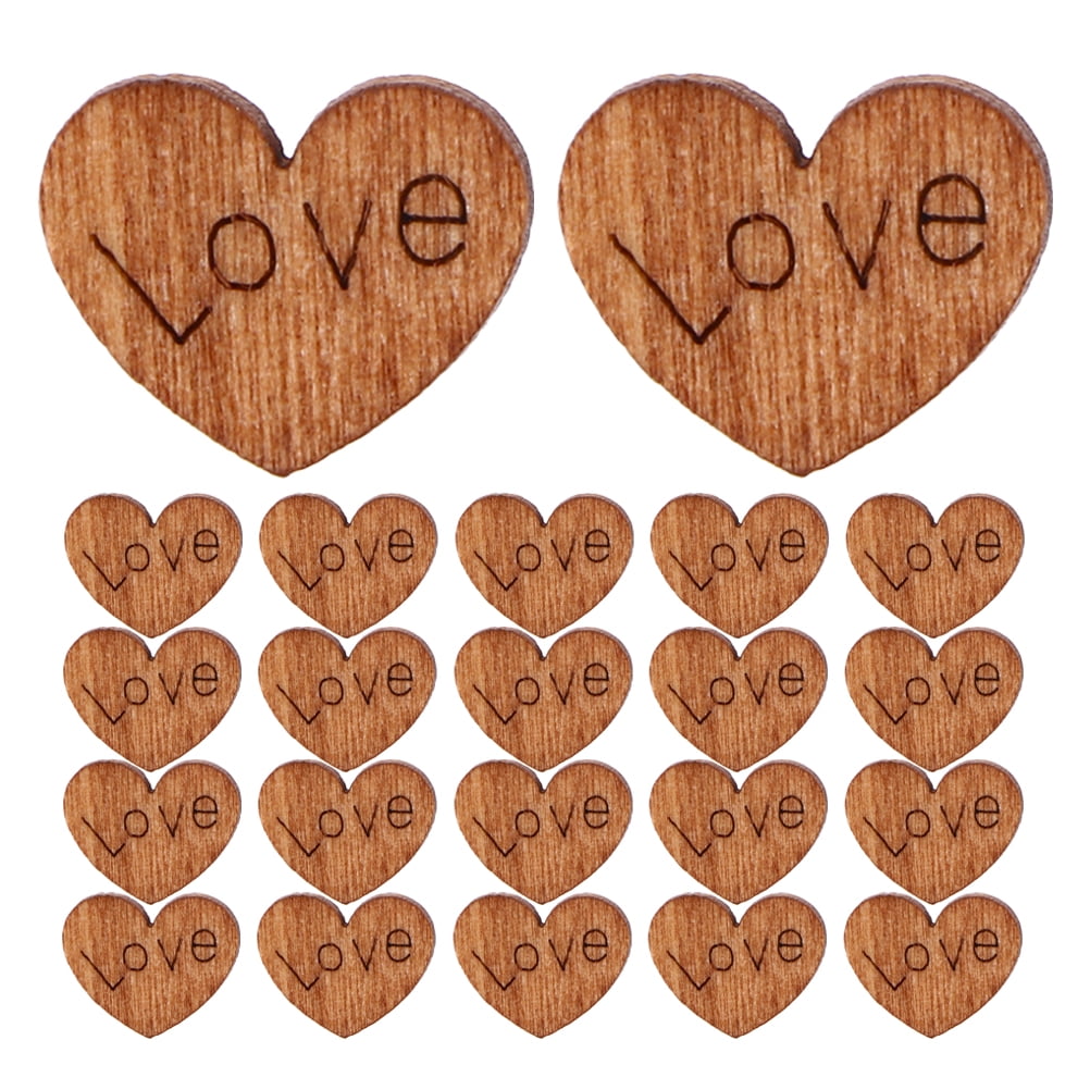 Eease 100pcs Heart Shaped Wood Buttons For Diy Crafts And Sewing Small ...