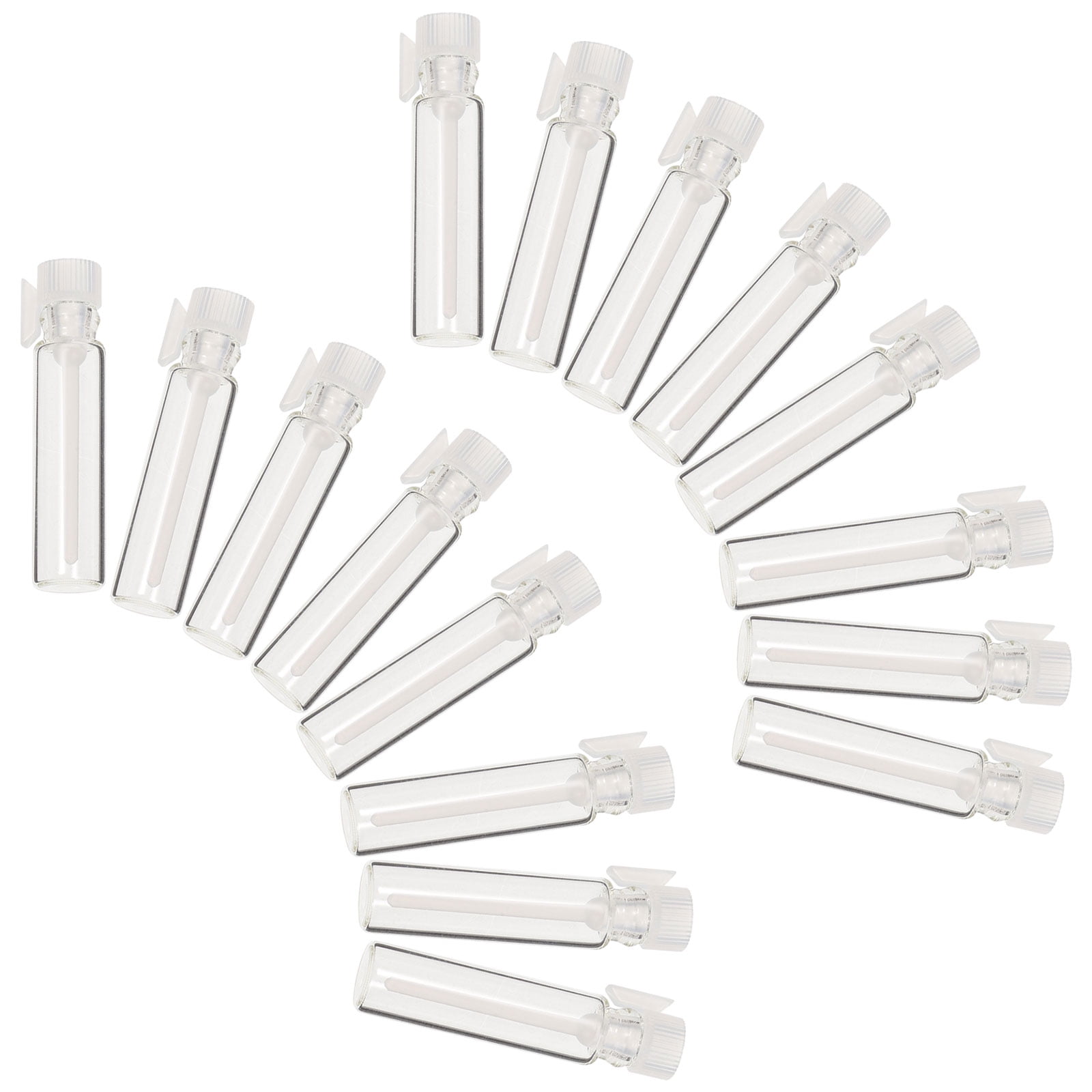 Eease 100pcs Sample Vials With Plastic Rod Caps Mini Glass Refillable Sample Bottles