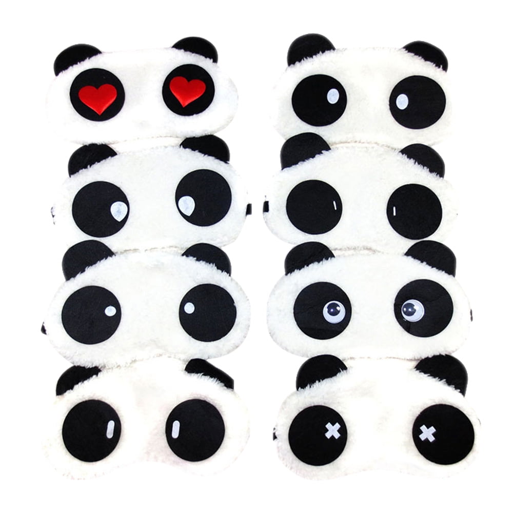 Eease 10PCS Cartoon Panda Eye Mask Plush Fabric Individual Packaging ...