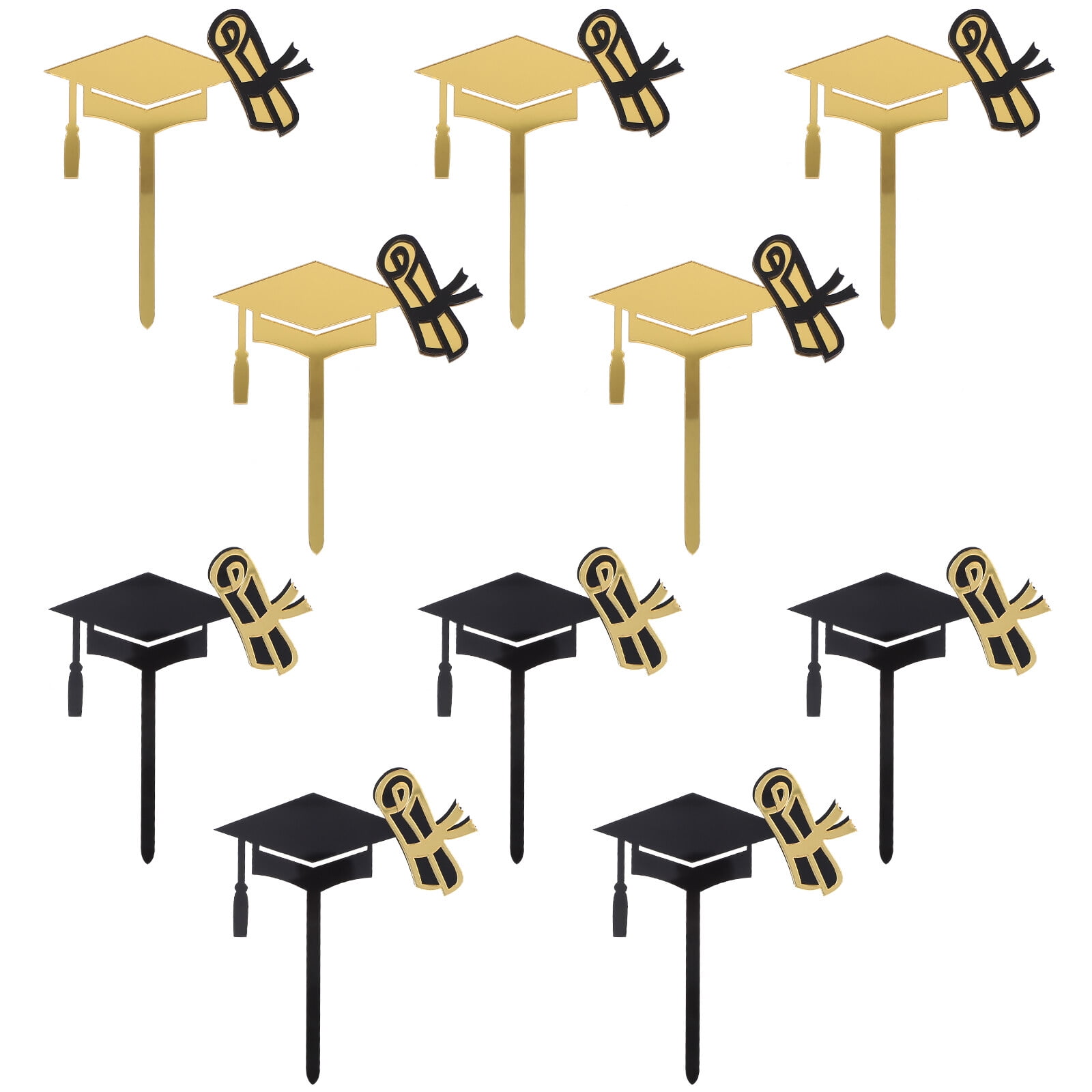 KALLORY Cake Toppers Assorted Color Acrylic 10Pcs 3.34x2.95x0.04 Inch ...