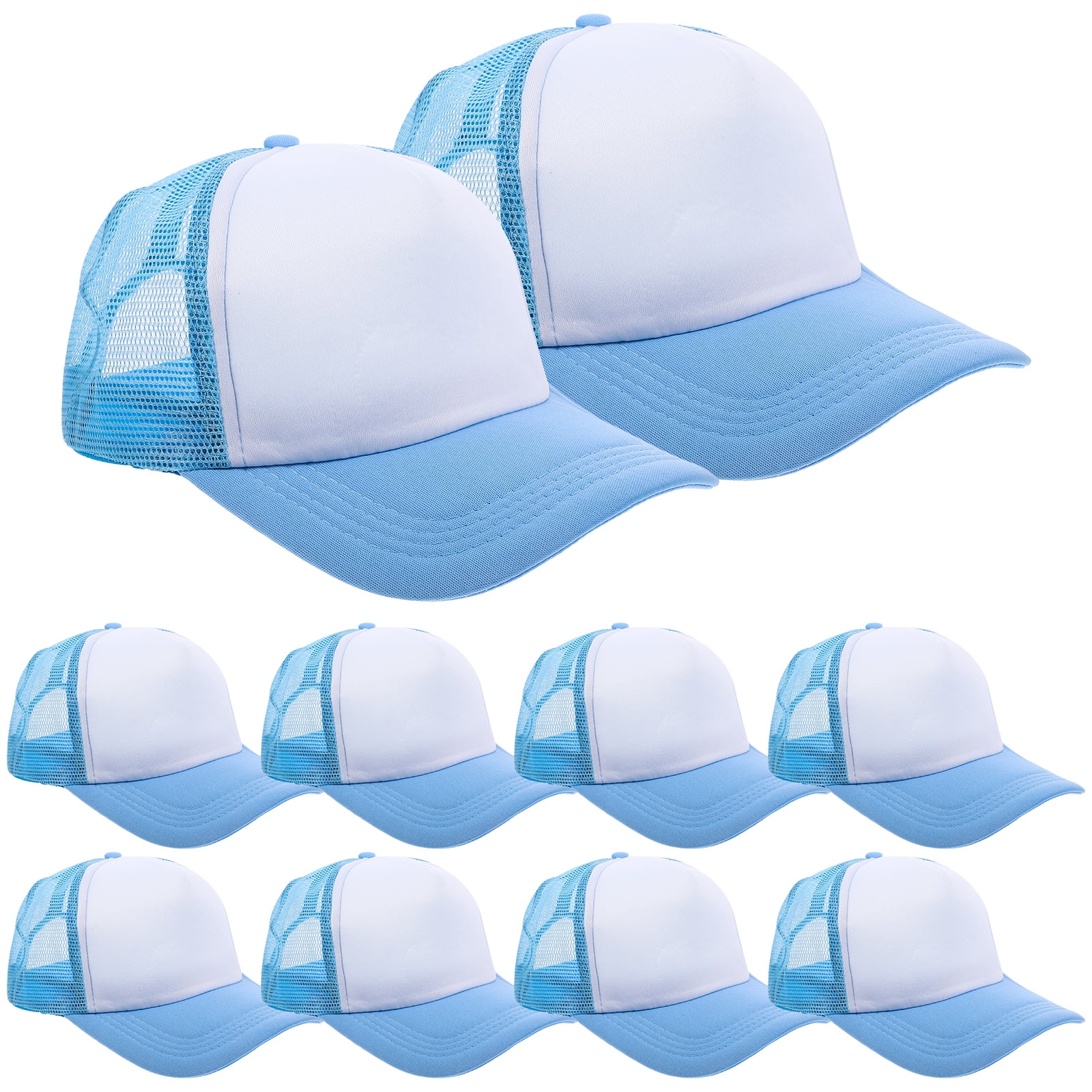Eease 10pcs Heat Transfer Baseball Hats DIY Blank Printing Hat Mesh ...