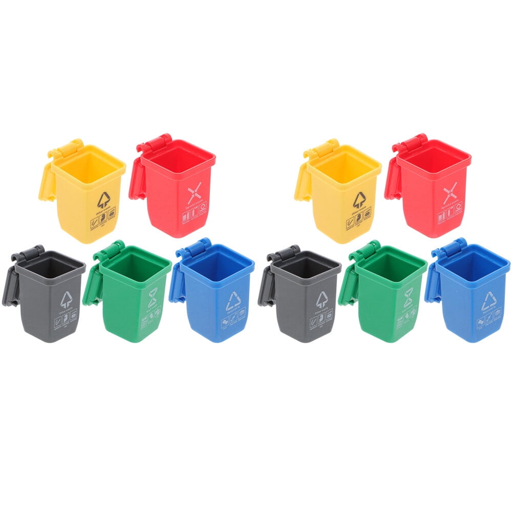 KALLORY Mini Trash Can Model for Home Decor and Doll House Scene ...
