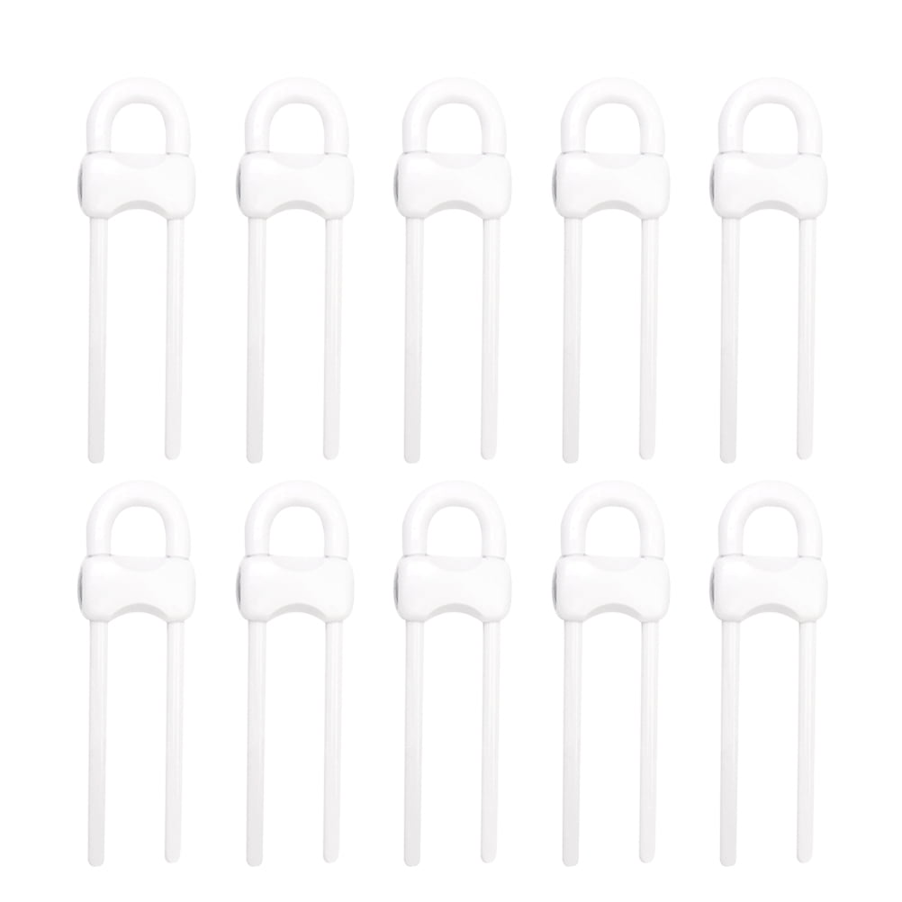 10 U-Shaped Cabinet Locks for Kids ABS White Safety Latches for Doors ...