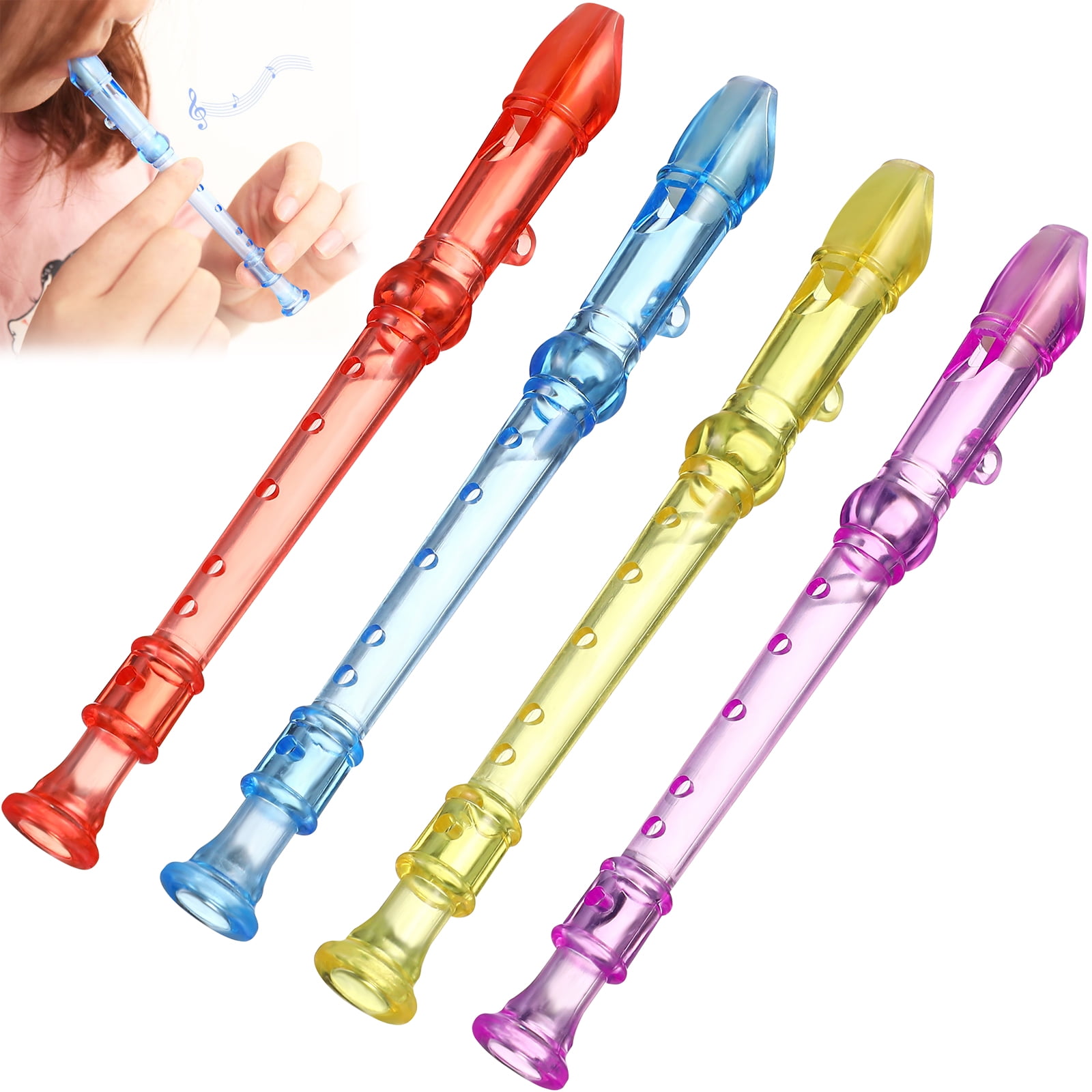 Eease 12 Mini Translucent Soprano Recorder Flutes for Kids - Walmart.com