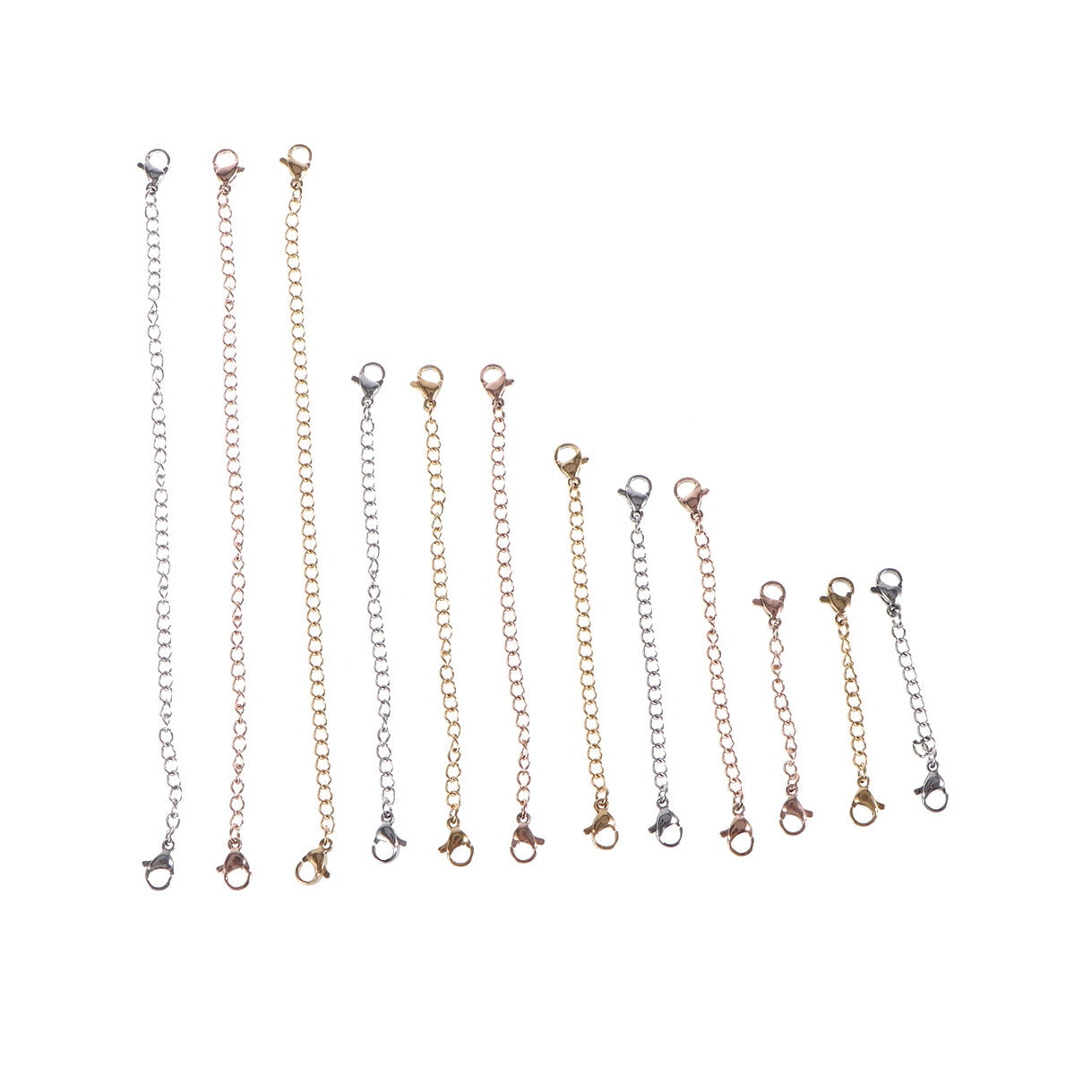 Stainless Steel Lobster Clasp Necklace Extender Chains with Assorted ...