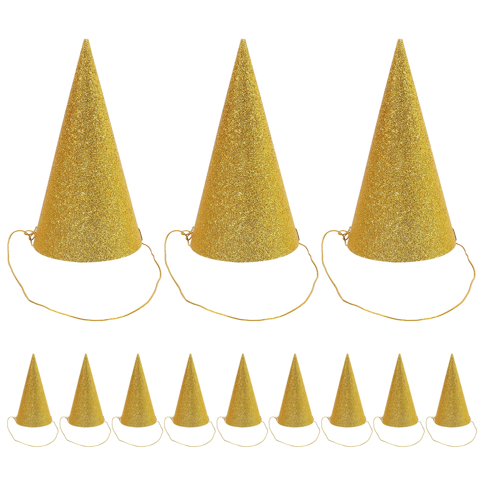 Eease 12Pcs Birthday Party Cone Hats, Glitter Birthday Hats Party Hats ...