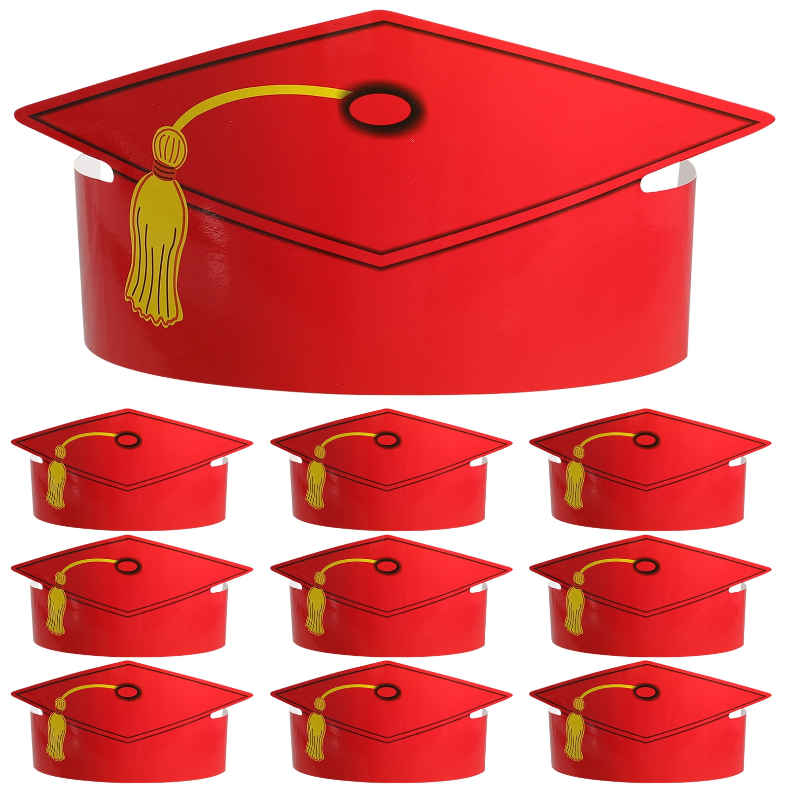 KALLORY Red Paper Graduation Hats for DIY Craft and Decor Use Compact ...