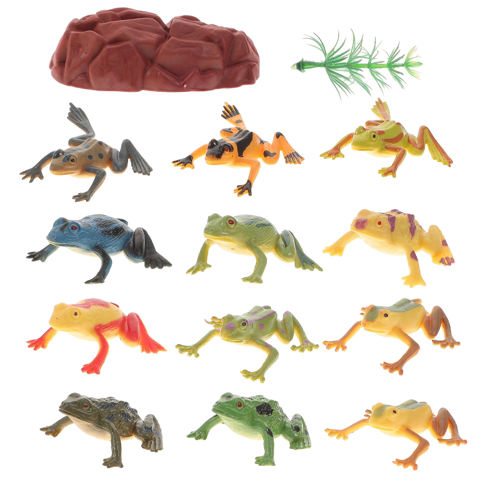 Eease 12pcs Rainforest Amphibian Model Woodland Animals for Play and ...