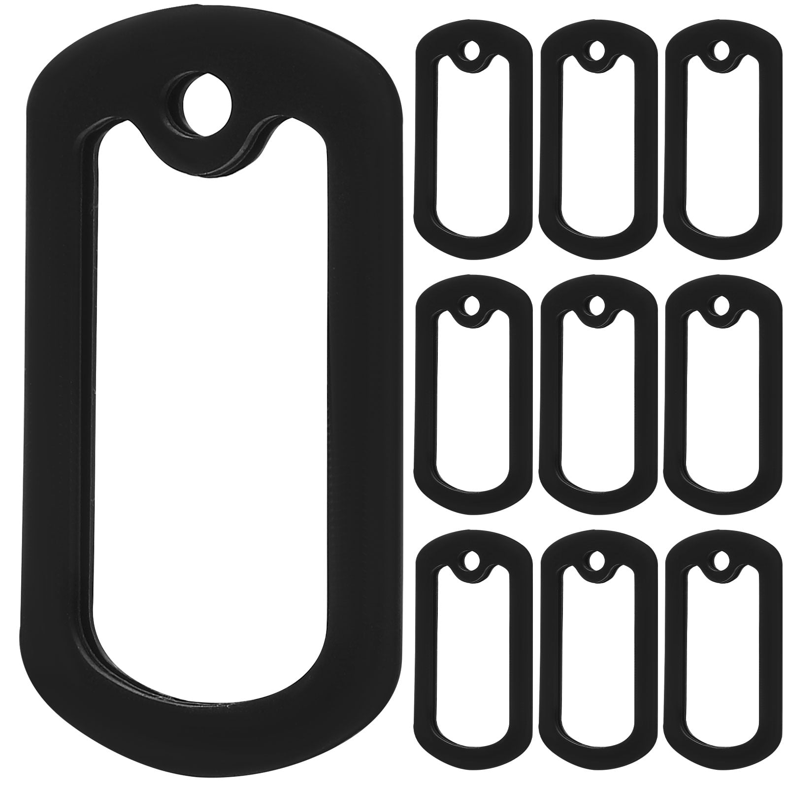 Eease 12pcs Silicone Rubber ID Tags Retangular Cover ( Black ...