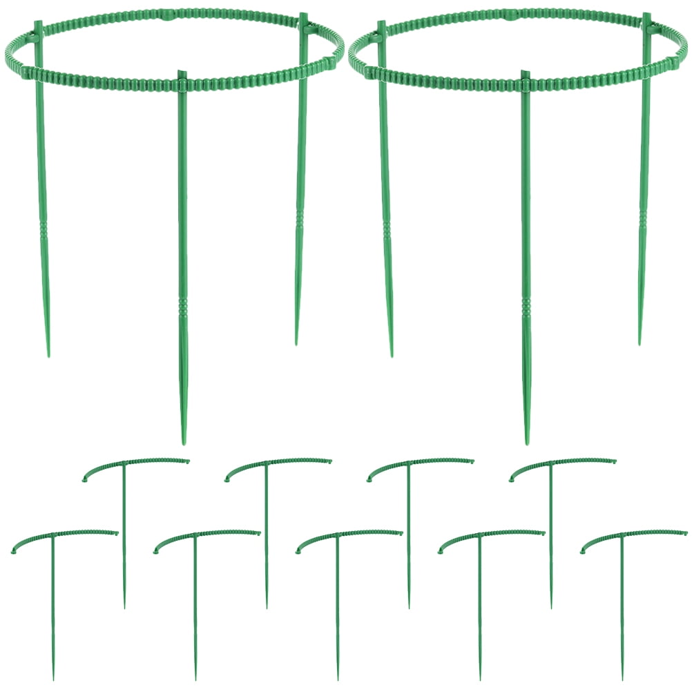FUEENIRVA Sturdy Green Plastic Flower Supports Practical for Small ...