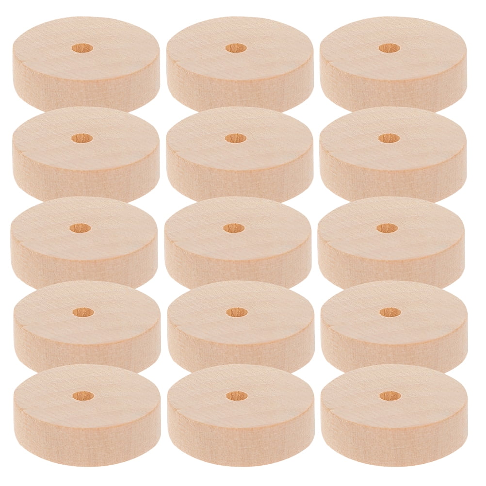 Eease 15pcs Miniature Wooden Car Wheels Small Wooden Wheels Wooden ...